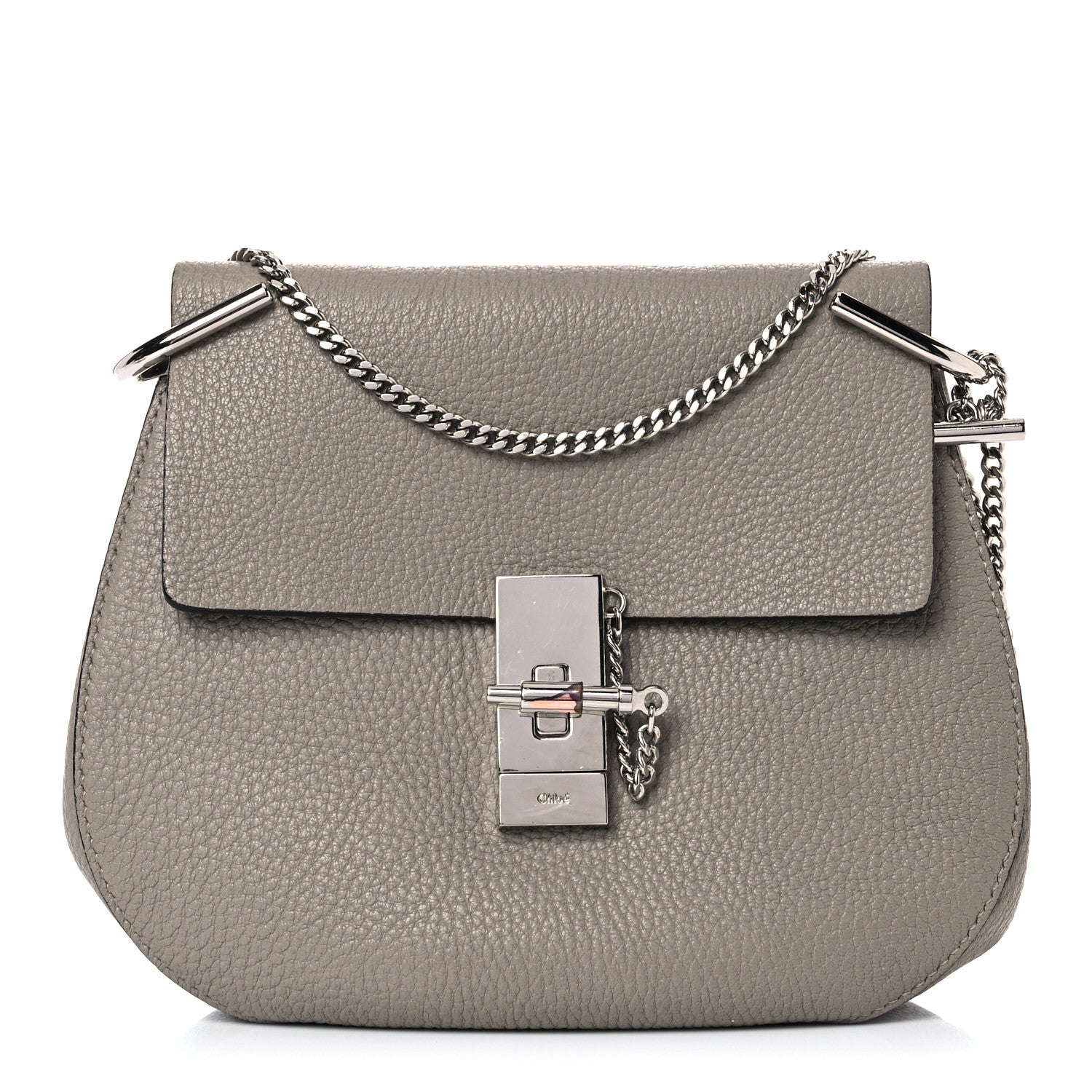 Chloe Grained Lambskin Drew Shoulder Bag Motty Grey 1073793 – FASHIONPHILE