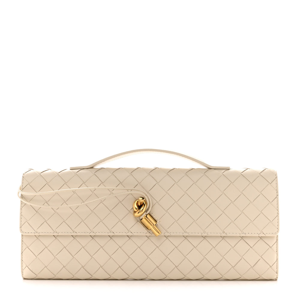 Bottega Veneta Nappa Intrecciato Long Andiamo Top Handle Clutch Sea ...