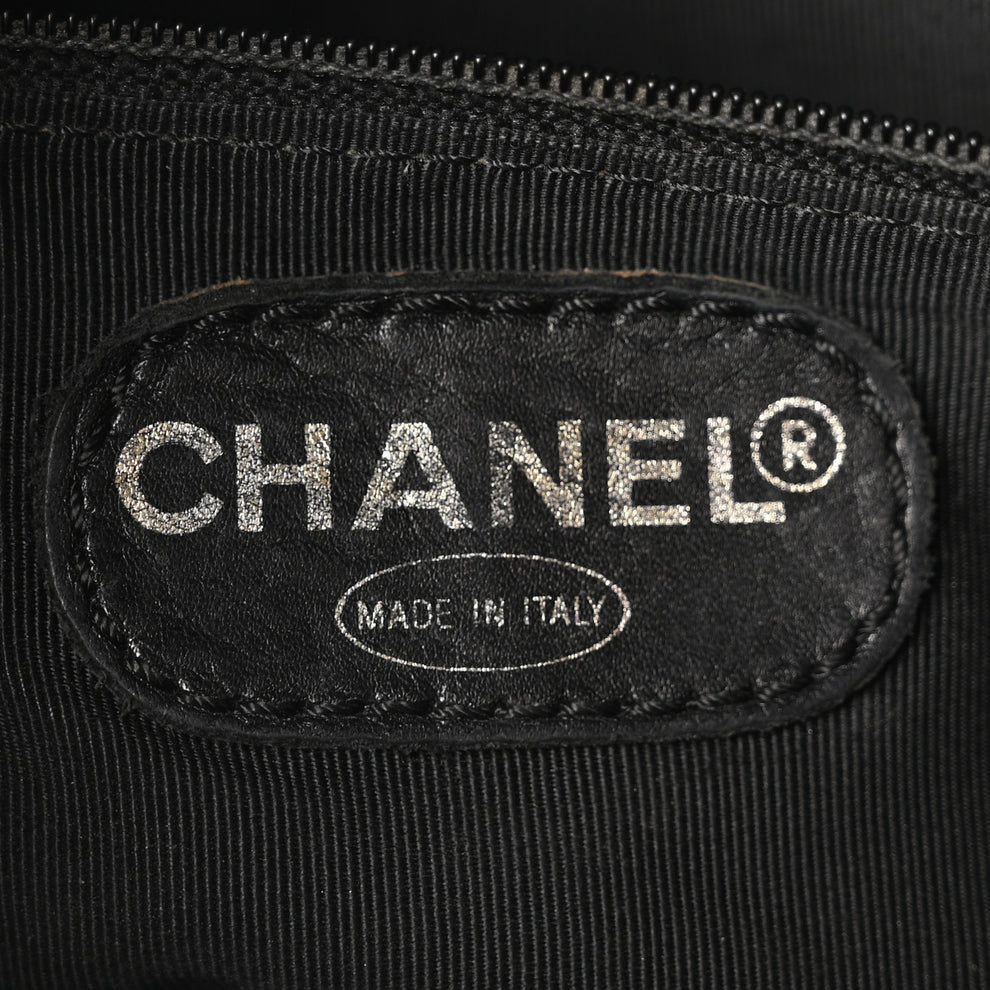 Chanel Caviar Embroidered Logo Shoulder Bag Black 1788443 – FASHIONPHILE