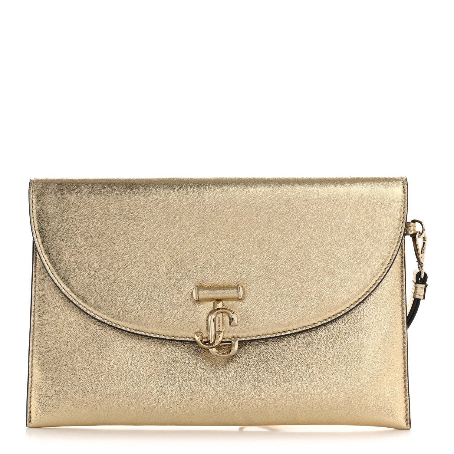 Jimmy Choo Metallic Calfskin JC Envelope Pouch Gold 1727786 – FASHIONPHILE