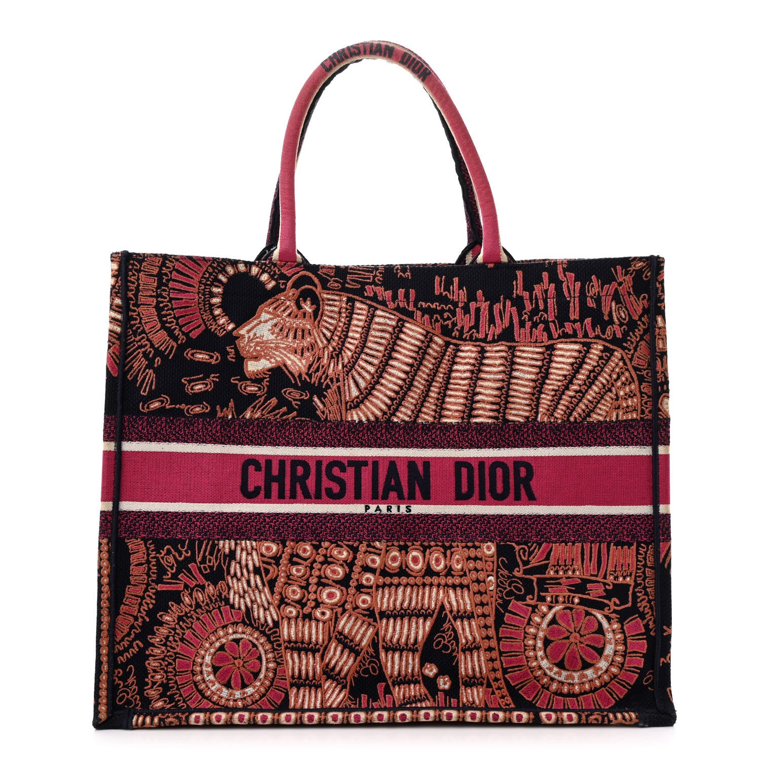 Christian Dior Canvas Embroidered Large Dior Animals Tiger Book Tote ...