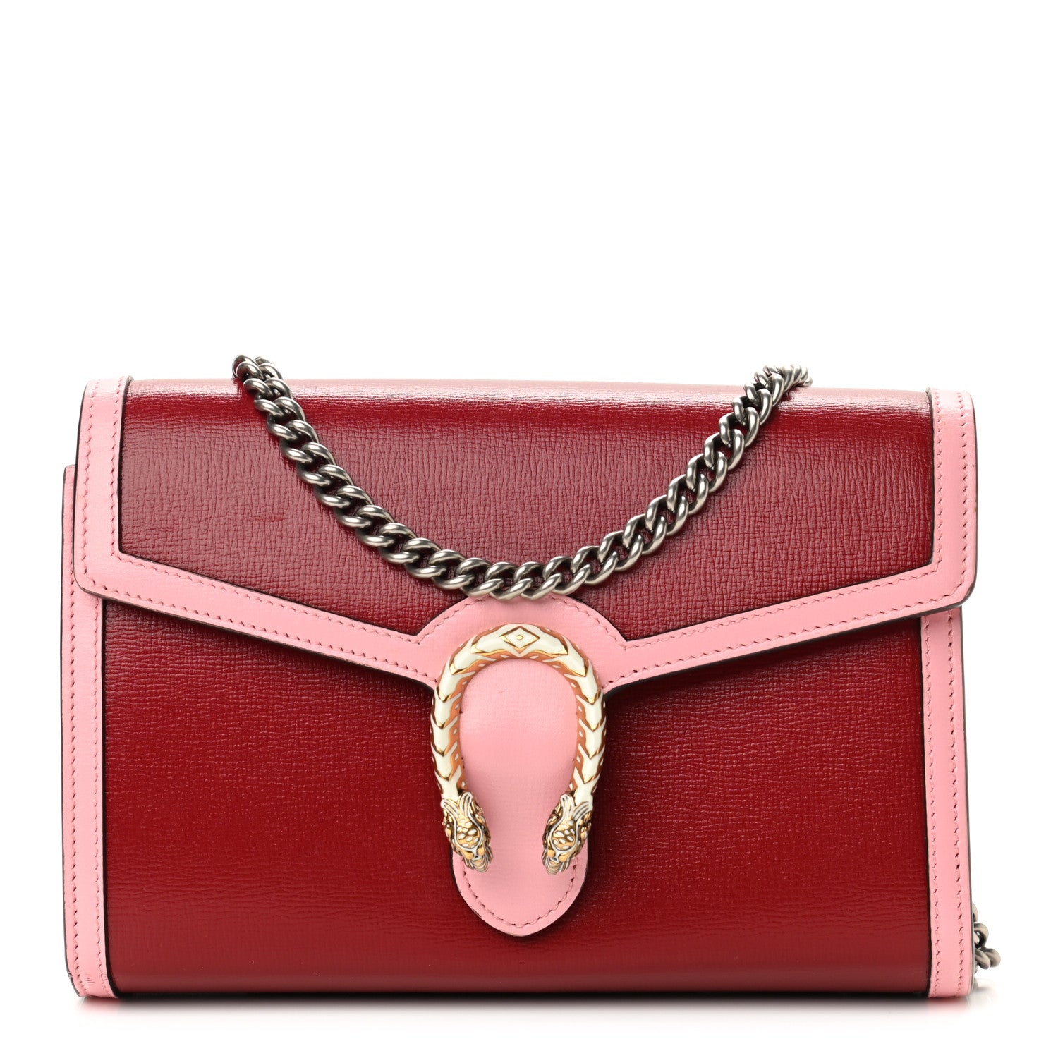 Gucci Azalea Calfskin Enamel Mini Dionysus Chain Wallet New Cherry Red ...