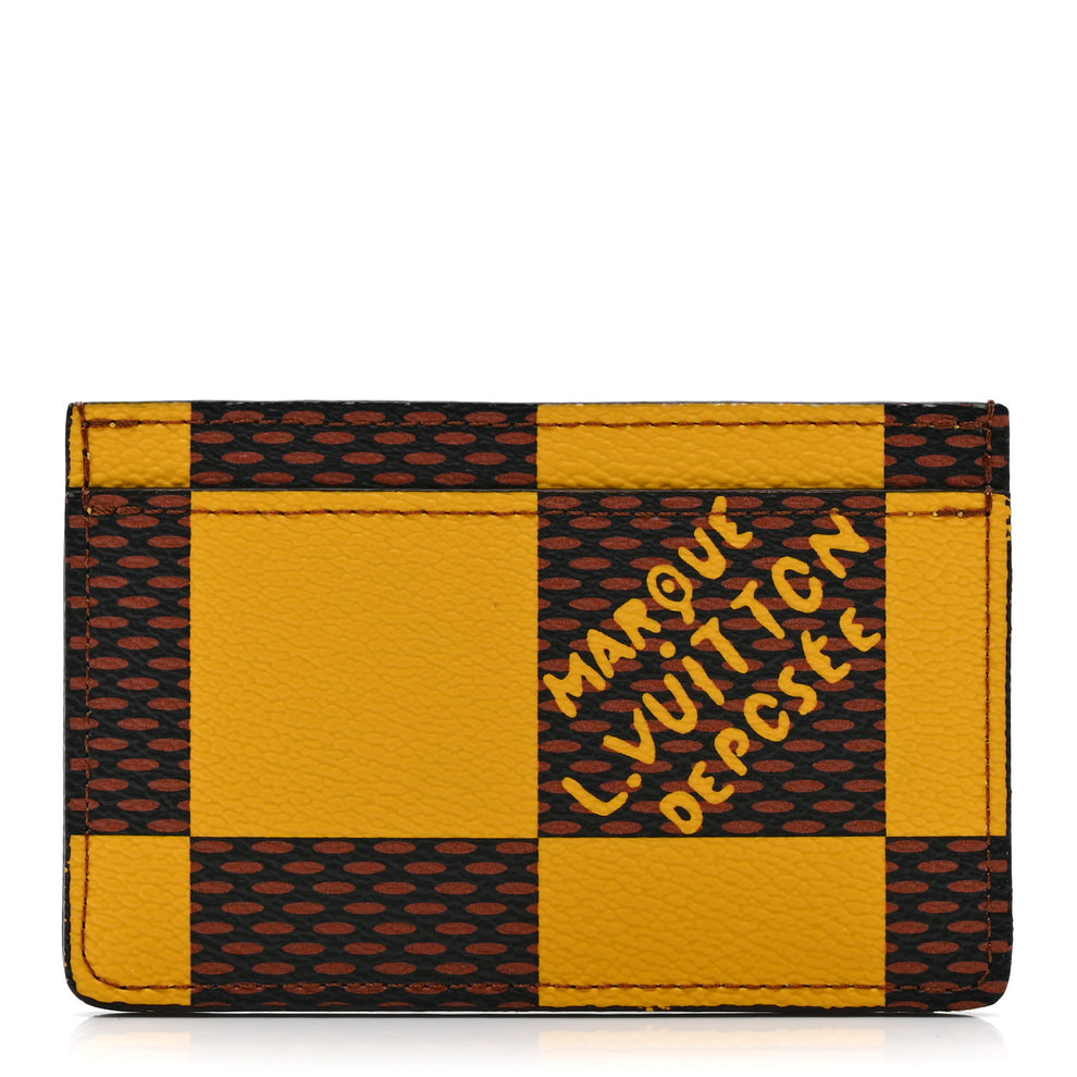 Louis Vuitton Damier Pop Porte Cartes Simple Card Holder Yellow 1836078 ...