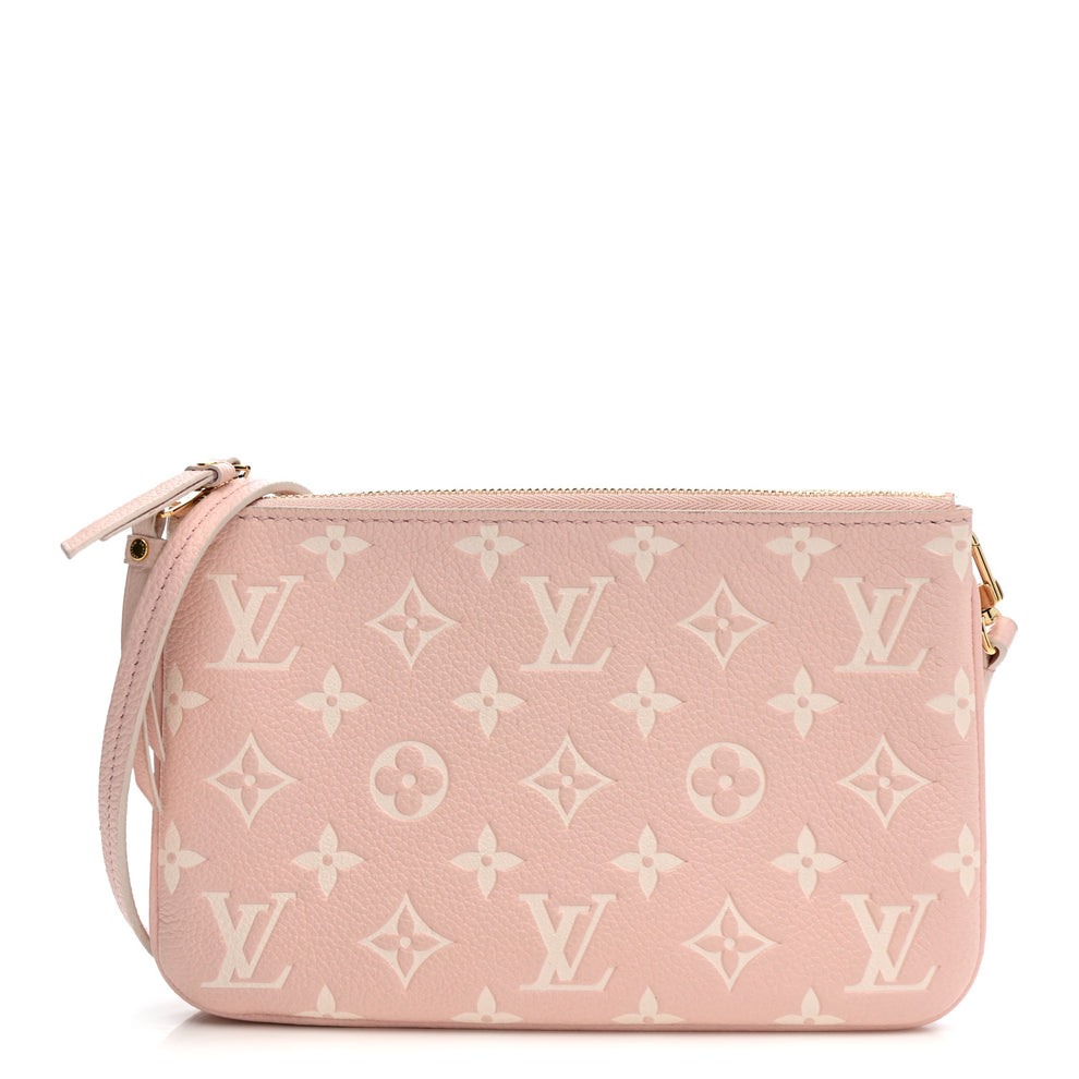 Louis Vuitton Empreinte Monogram Double Zip Pochette Rose 1784636 ...