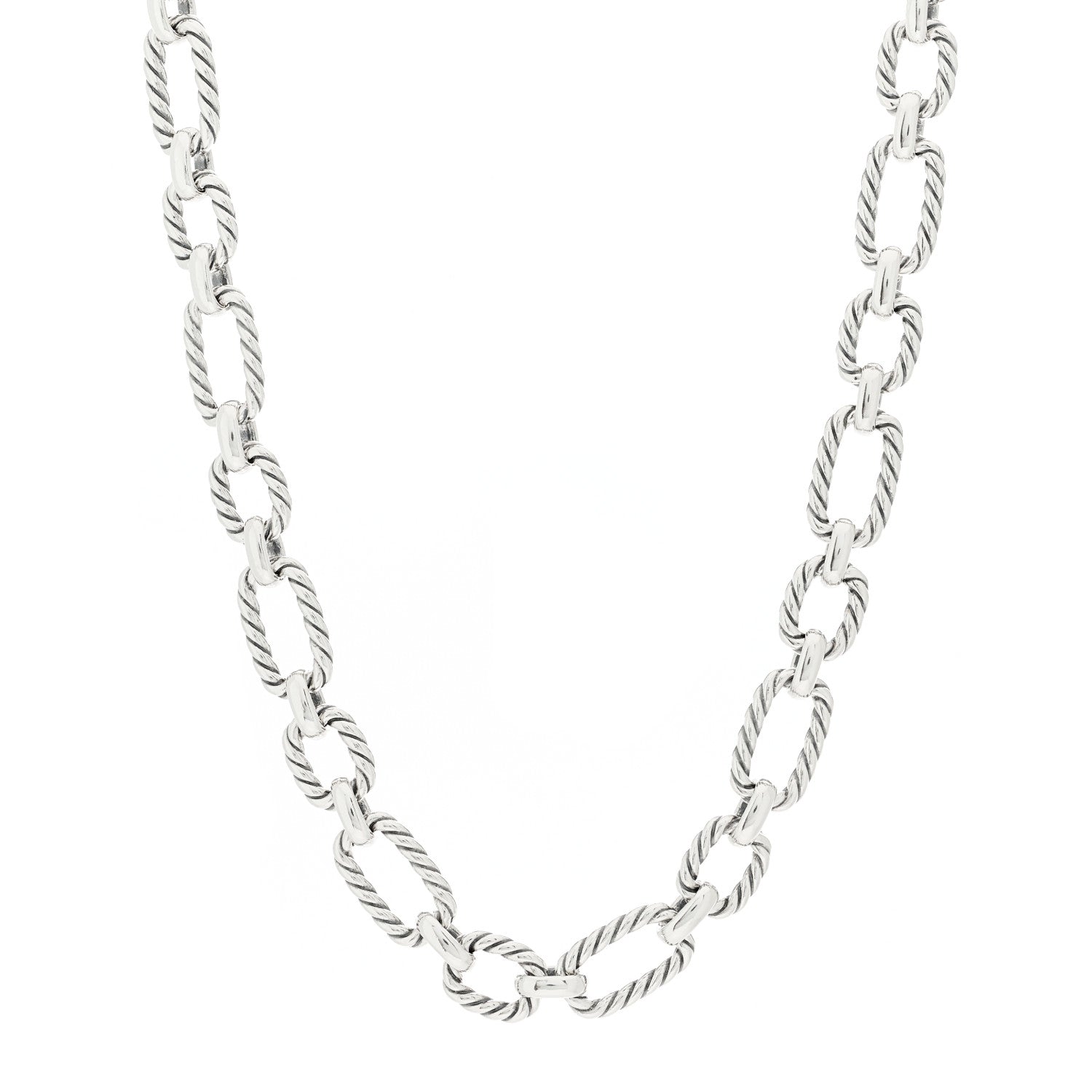 David Yurman Sterling Silver Blue Sapphire 9.5mm Cushion Link Chain ...