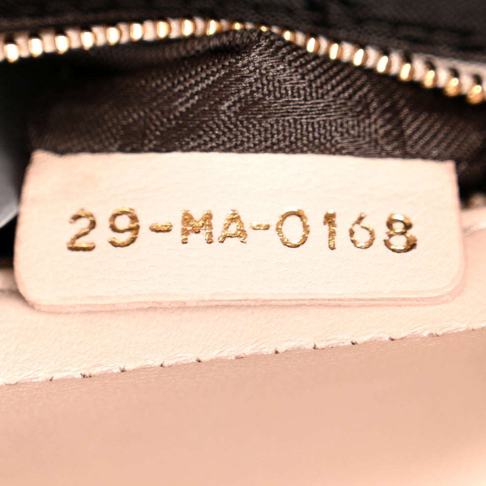 Christian Dior Lambskin Cannage Small Lucky Badges My Lady Dior Light ...