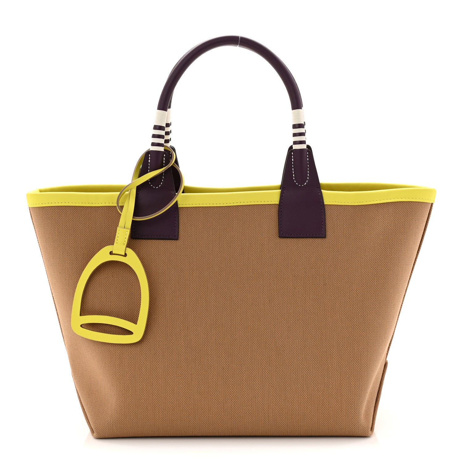 Hermes Military Toile Canvas Swift Steeple 25 Bag Chai Cassis Lime ...