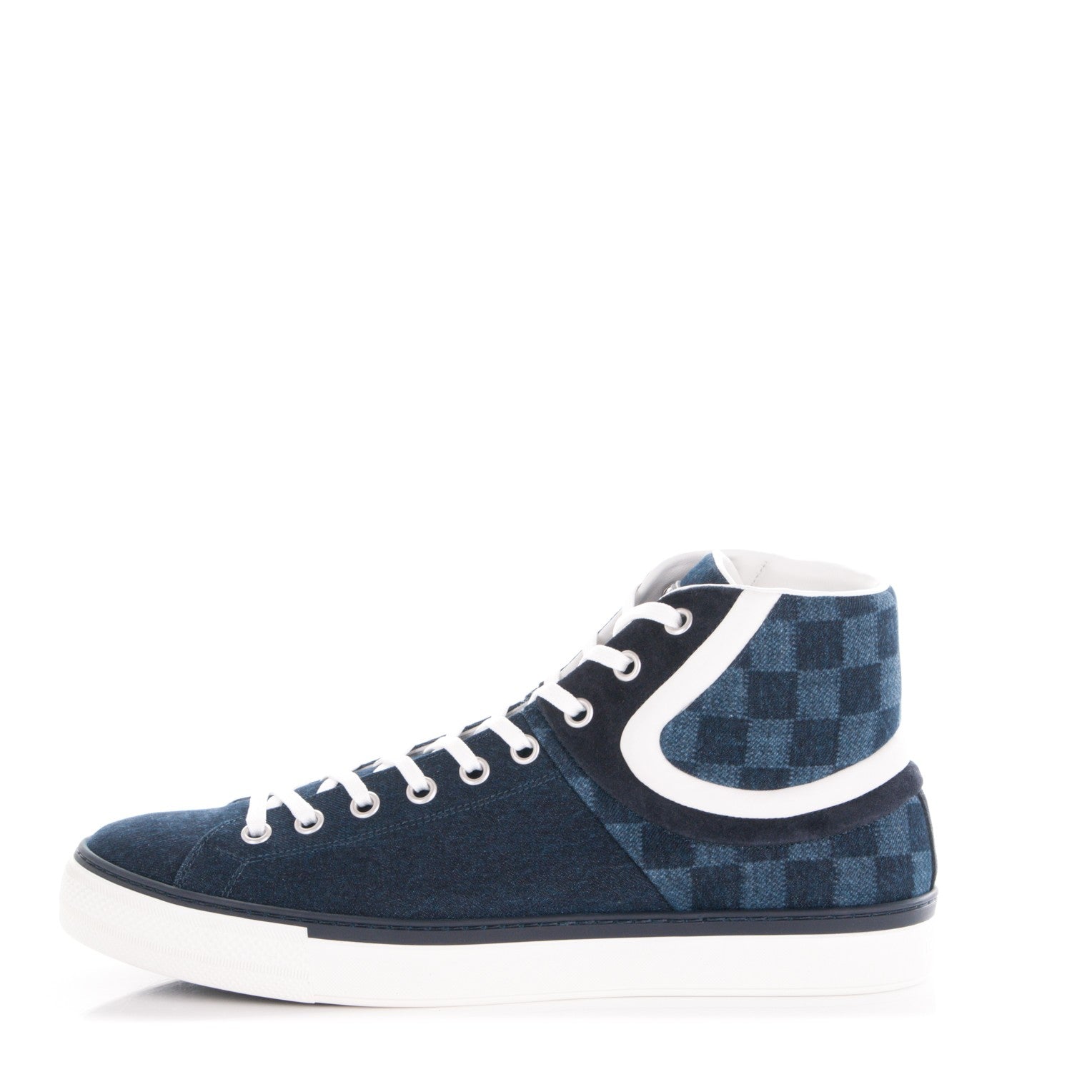 Louis Vuitton Damier Denim Sprinter Sneaker Boots 10.5 Marine 176484 ...