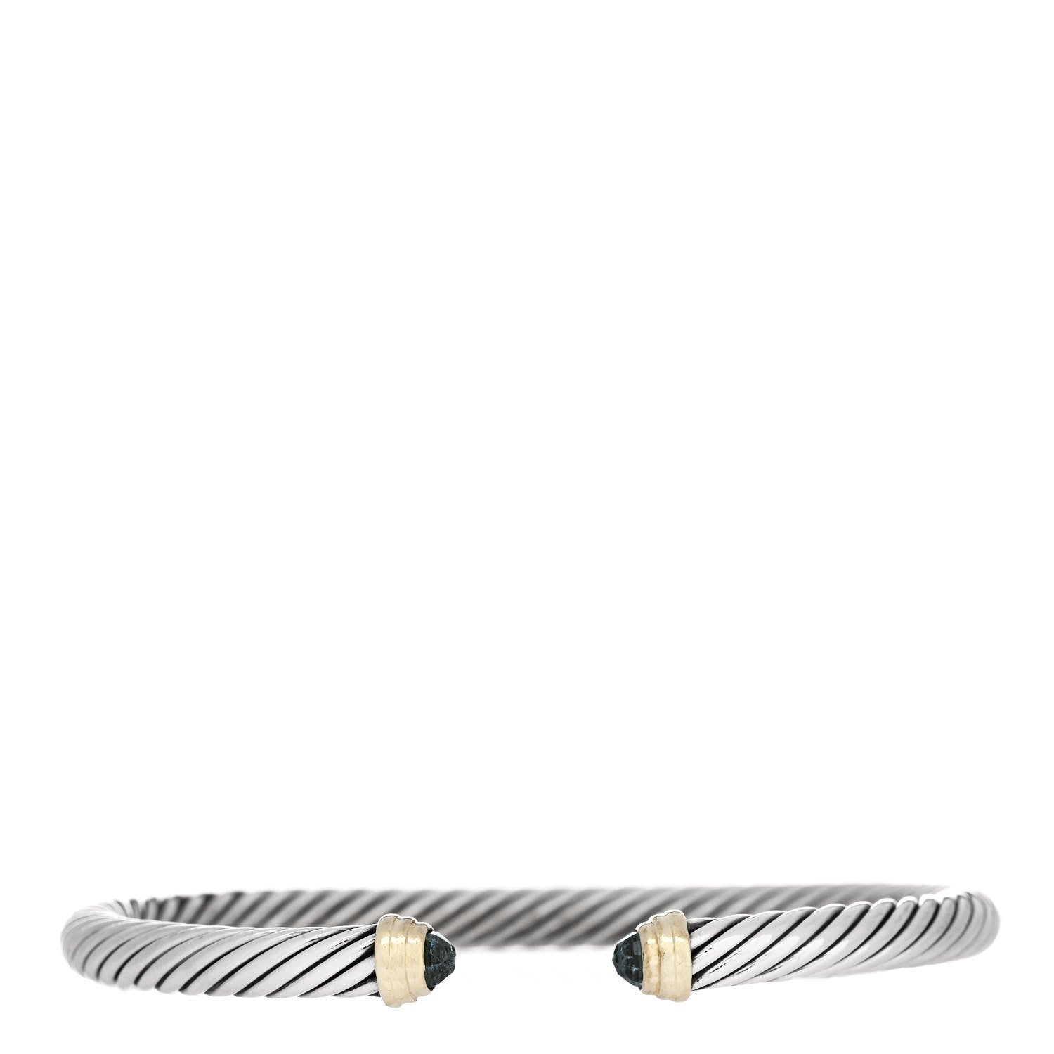 David Yurman Sterling Silver 14K Yellow Gold Blue Topaz 5mm Cable ...