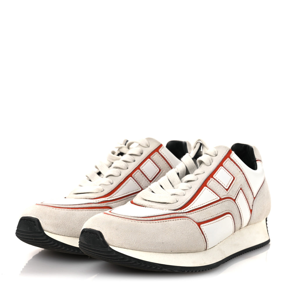 Hermes Calfskin Suede Goatskin Womens Chris Sneakers 36 White ...