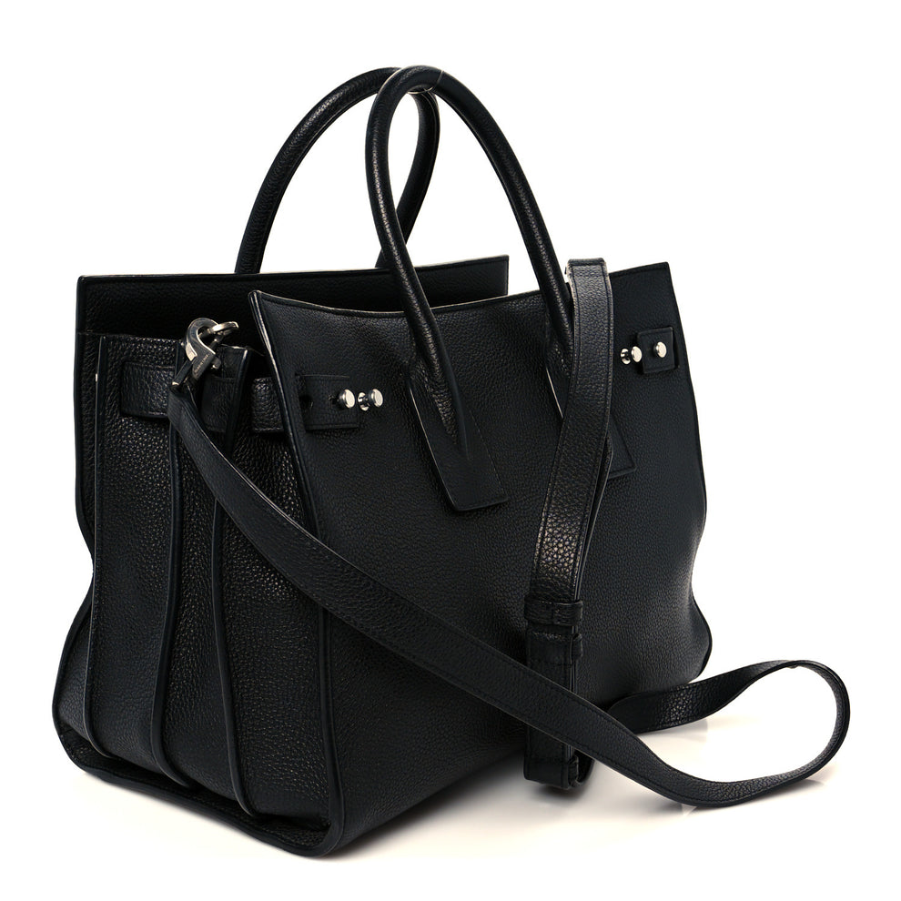 Saint Laurent Grained Calfskin Small Supple Sac De Jour Black 1793009 ...