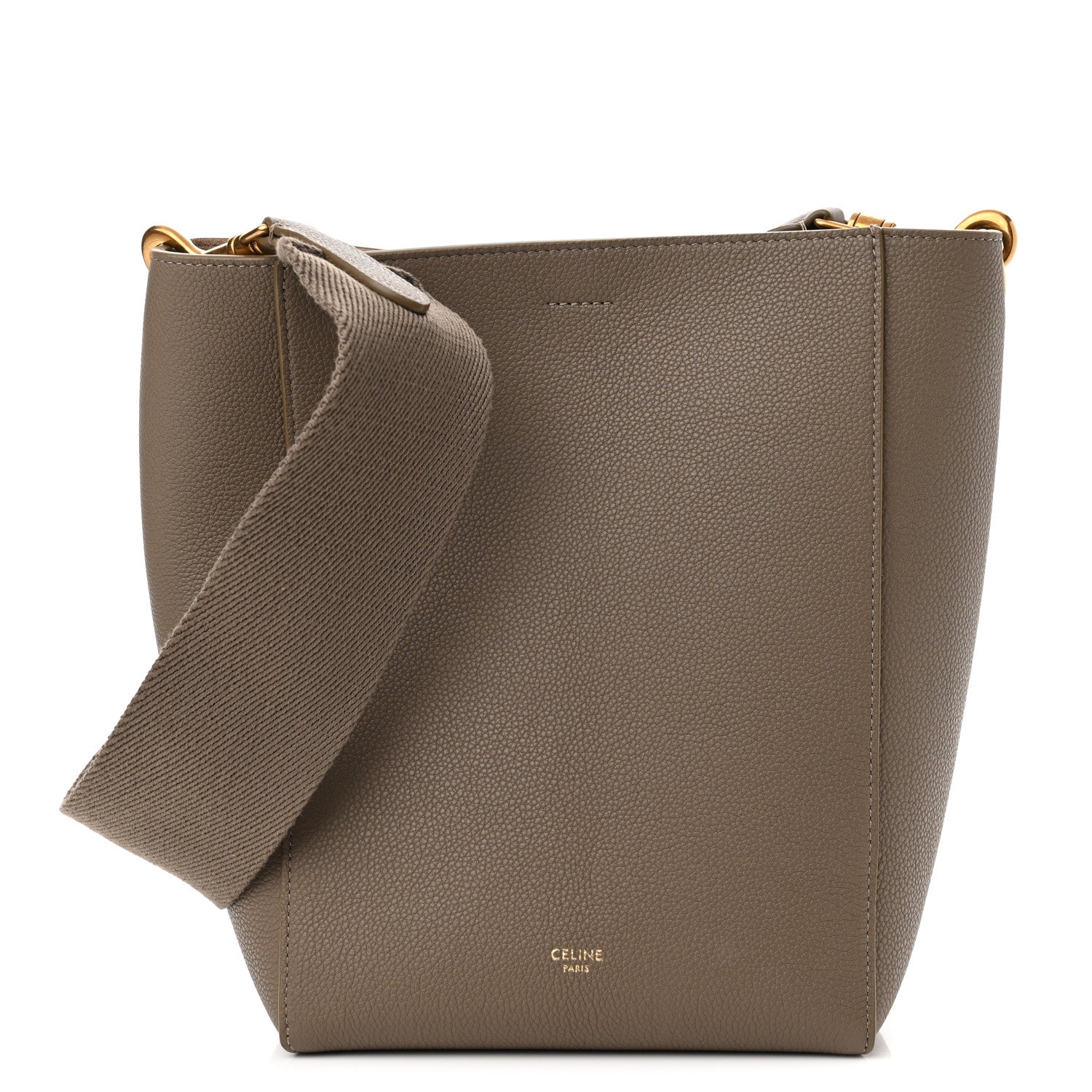 Celine Soft Grained Calfskin Small Sangle Bucket Bag Taupe 1209358 ...