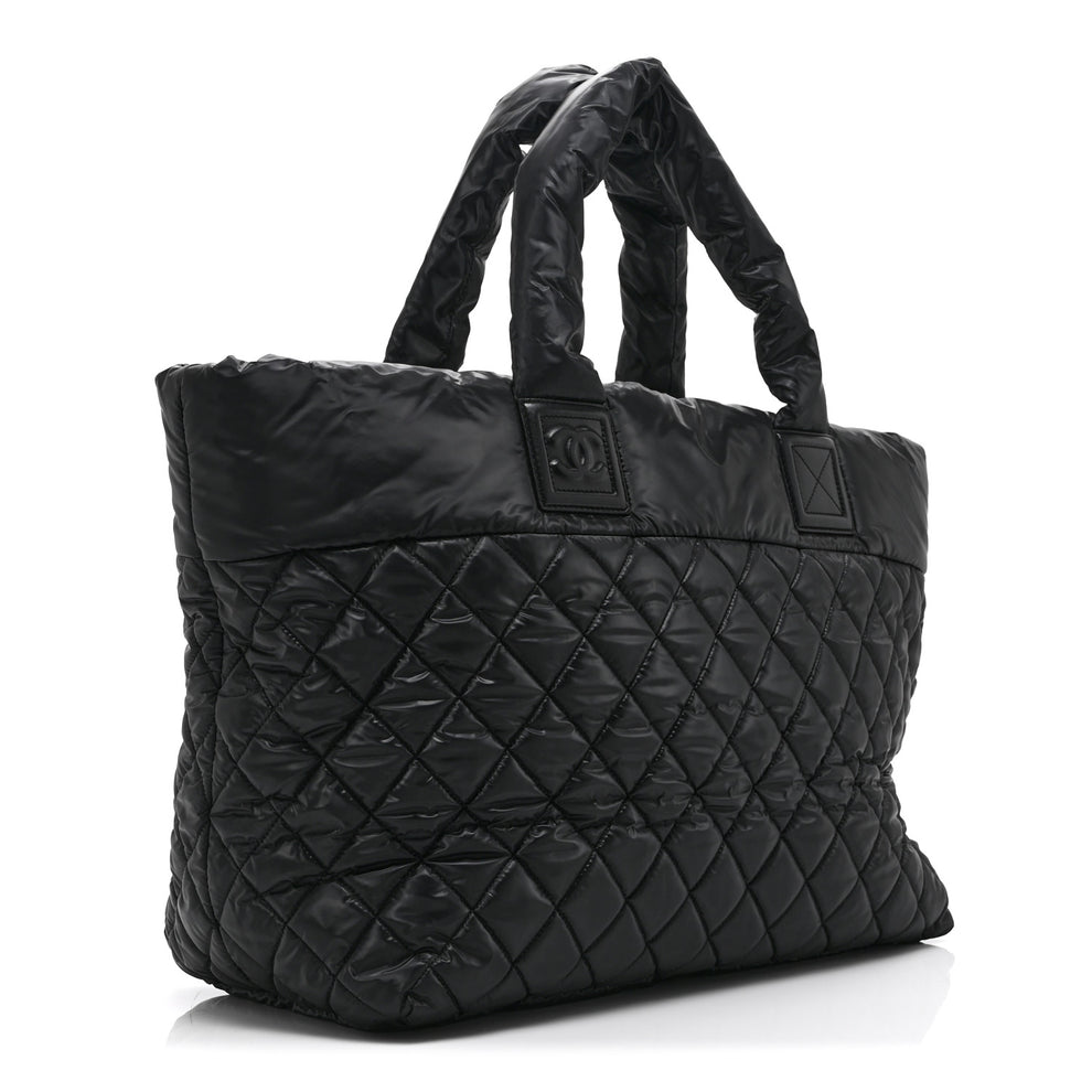Chanel Nylon Quilted Large Coco Cocoon Tote Black 1813775 – FASHIONPHILE