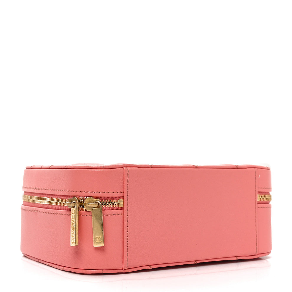 Chanel Lambskin Quilted Top Handle Small Vanity Case Pink 1799602 ...