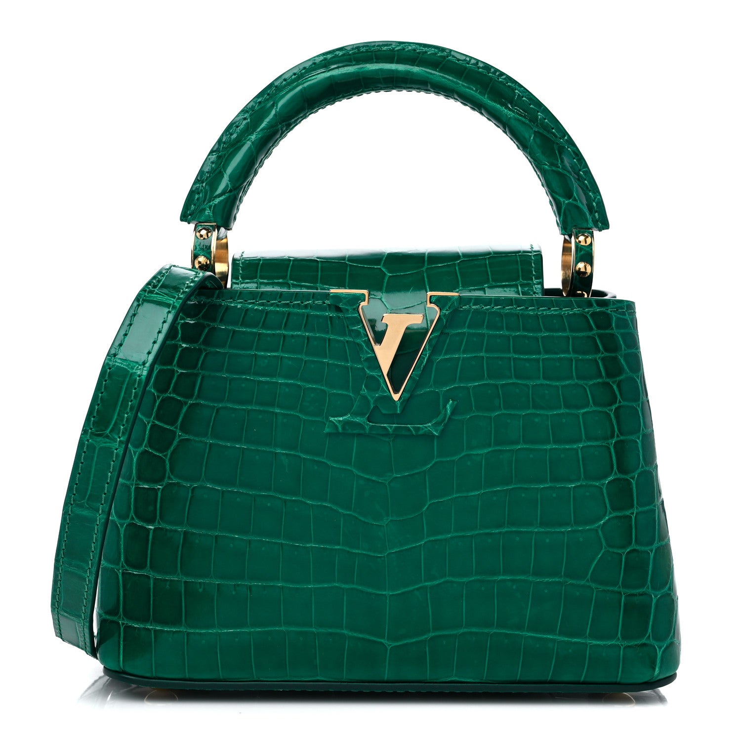 Louis Vuitton Crocodile Mini Capucines Emeraude 1133615 – FASHIONPHILE