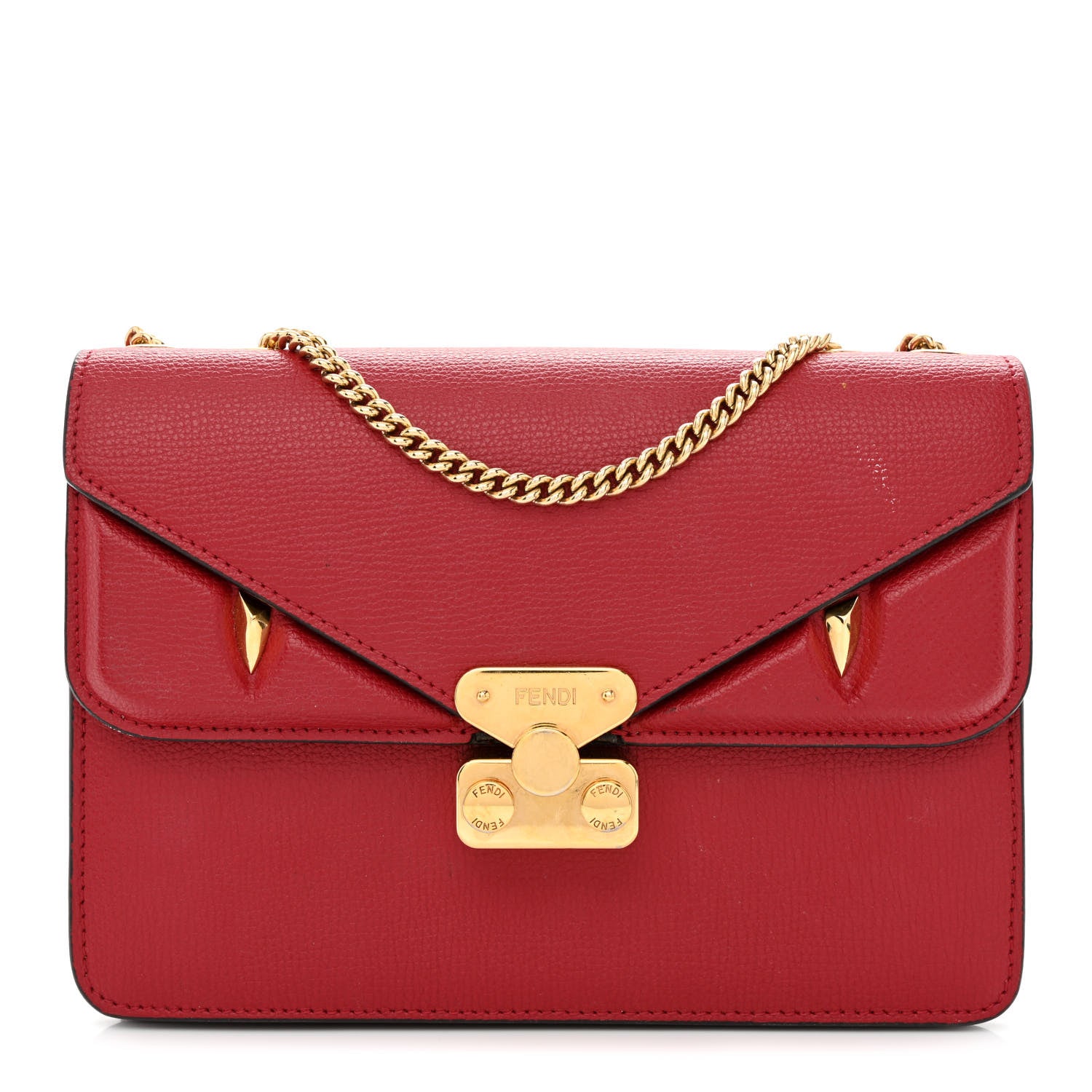 Fendi Vitello Vienna Glazed Fabric FF 1974 Monster Eyes Small Bag Bug ...