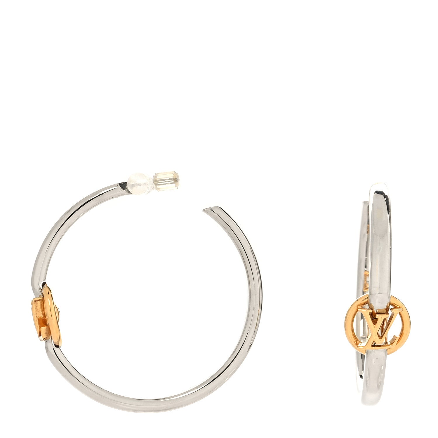 Louis Vuitton My LV Hoop Earrings Silver 1258163 – FASHIONPHILE