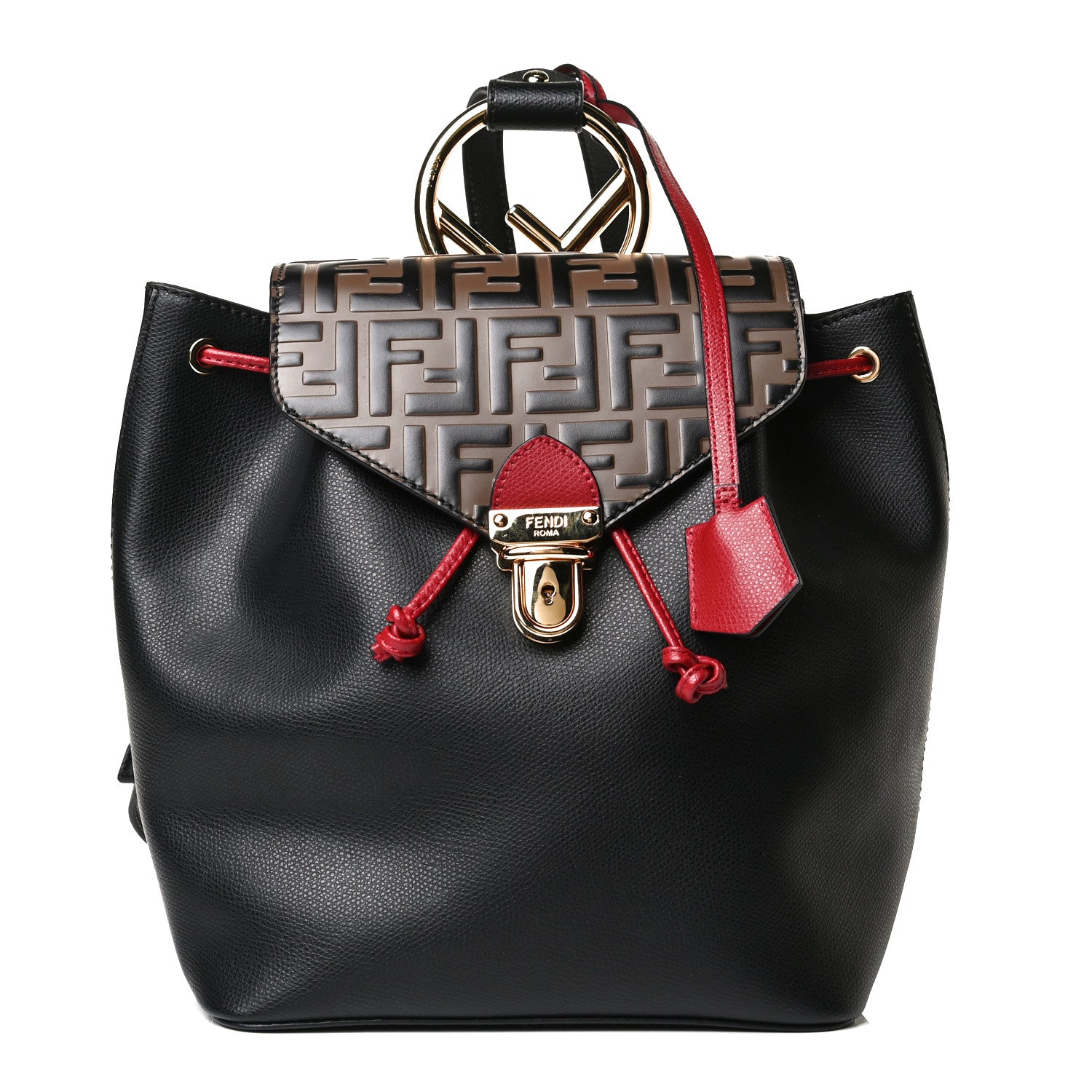 Fendi Vitello Cruise Bi-Color FF 1974 Embossed F is Fendi Drawstring ...
