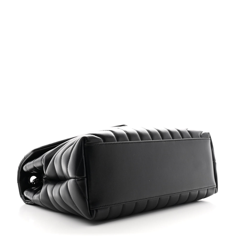 Saint Laurent Calfskin Y Quilted Monogram Monochrome Medium Loulou ...