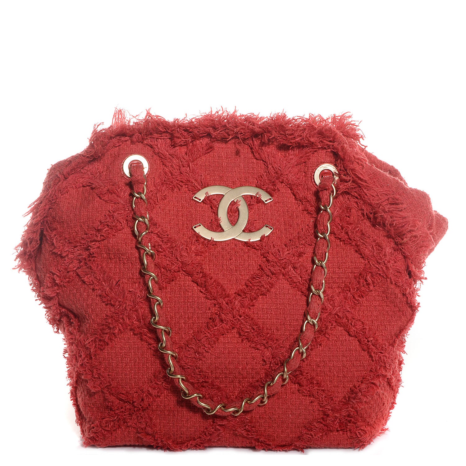 Chanel Tweed Nature Tote Red 90238 – FASHIONPHILE
