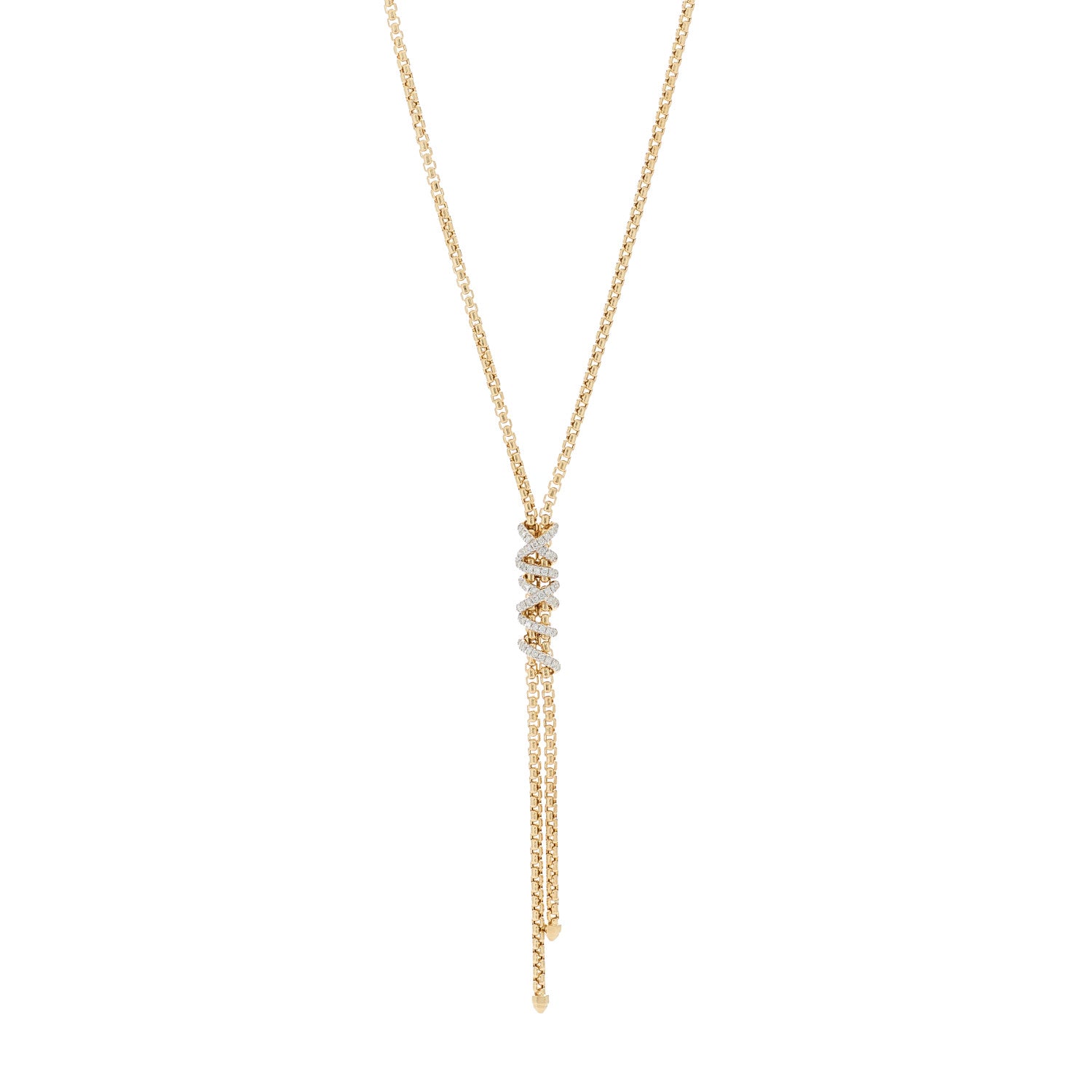 David Yurman 18K Yellow Gold Diamond Helena Y Necklace 1354259 ...