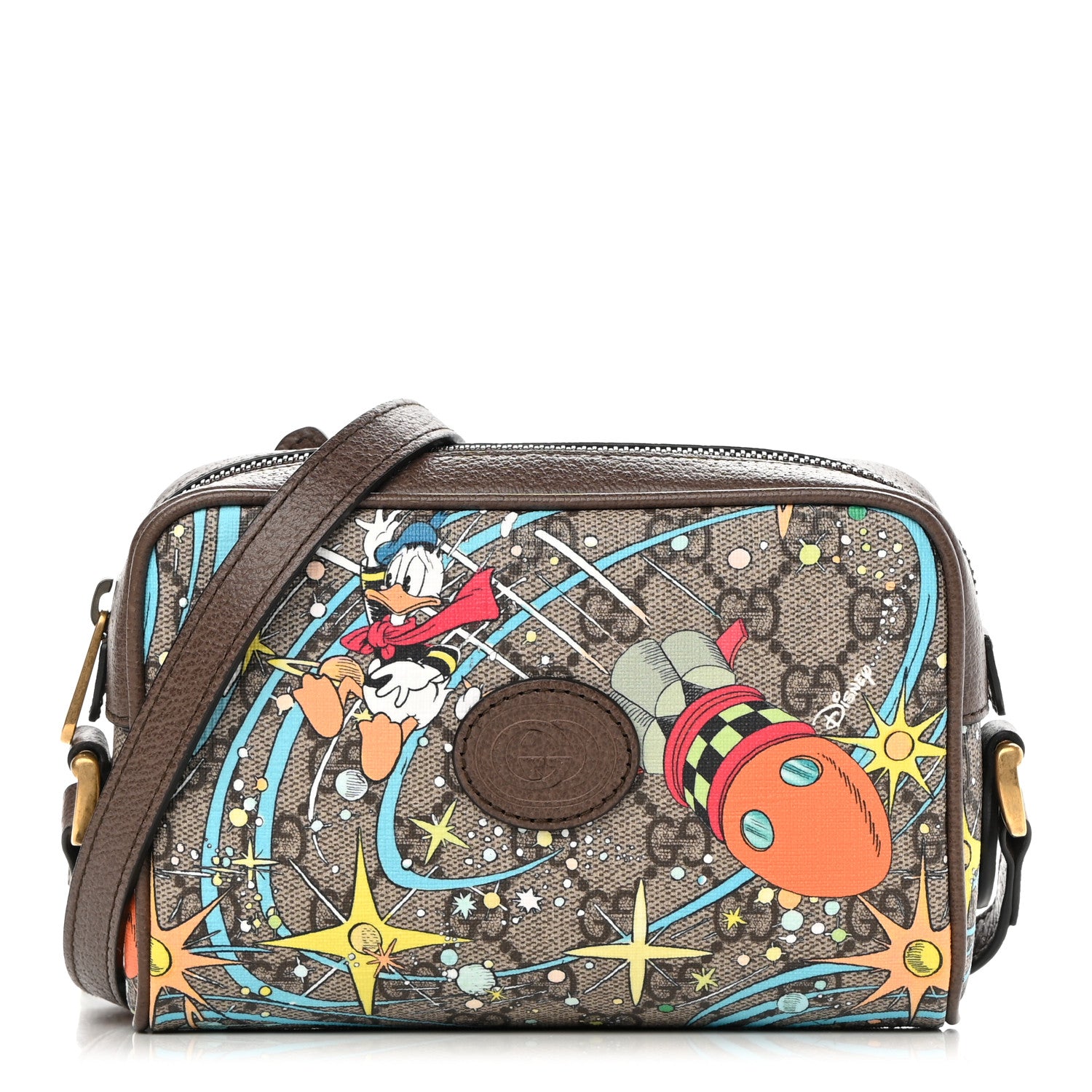 Gucci X DISNEY GG Supreme Monogram Donald Duck Interlocking G Shoulder ...