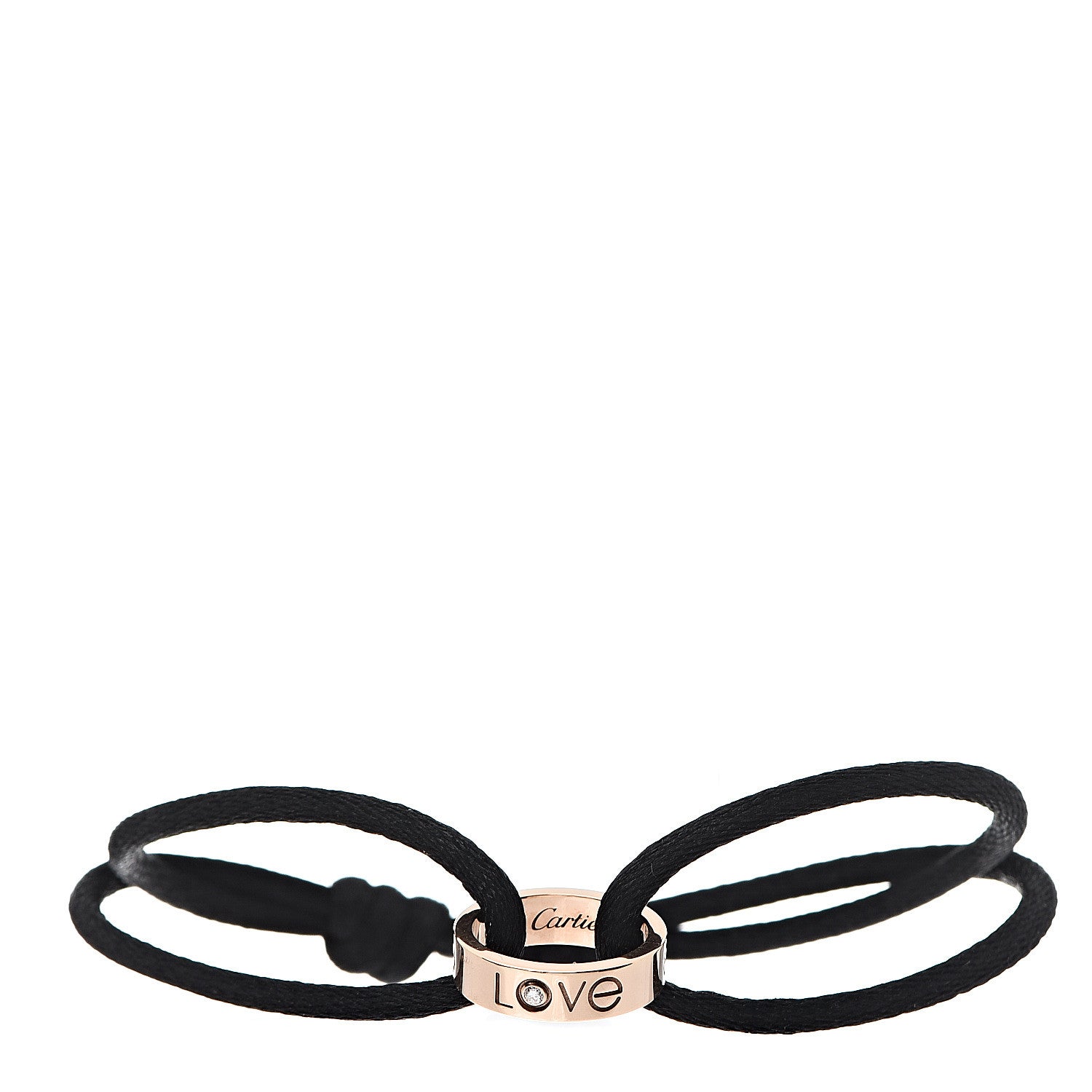 Cartier 18K Pink Gold Diamond Charity LOVE Adjustable Cord Bracelet ...