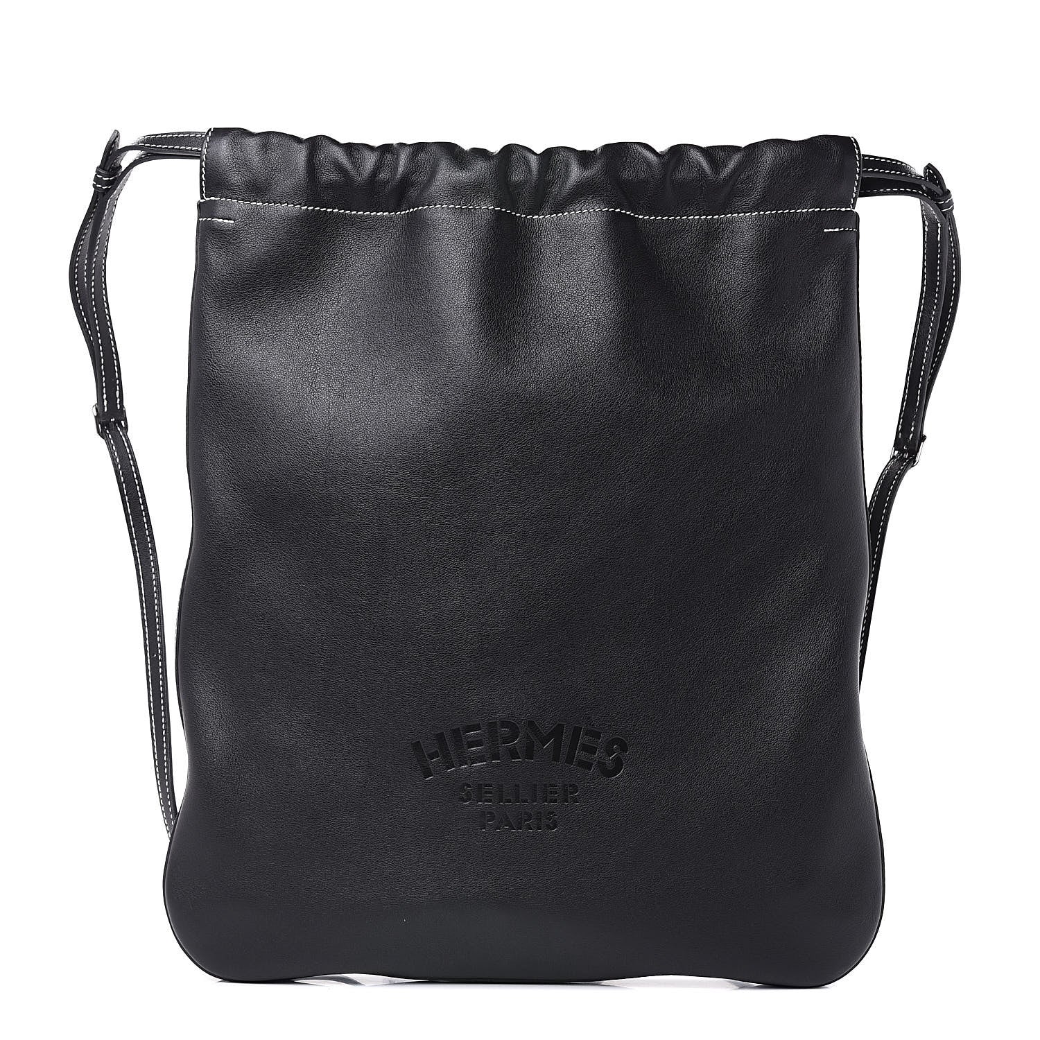 Hermes Cheri Calfskin Bridado Backpack Black 499454 – FASHIONPHILE