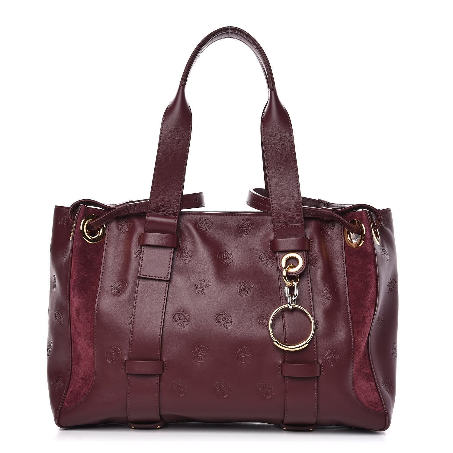 Chloe Smooth Calfskin Embossed Tao Zipped Tote Burnt Brown 527604 ...
