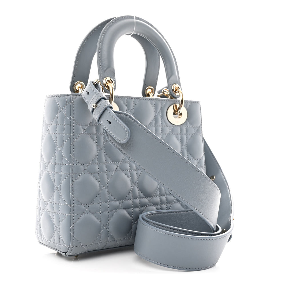 Christian Dior Lambskin Cannage Small My ABCDior Lady Dior Cloud Blue ...