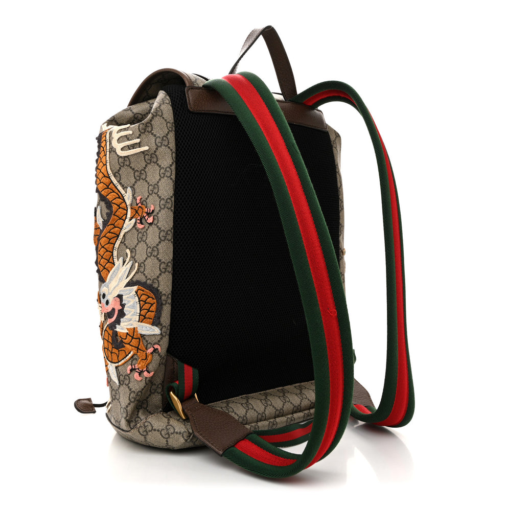 Gucci Soft GG Supreme Monogram Courrier Web Double Buckle Backpack ...