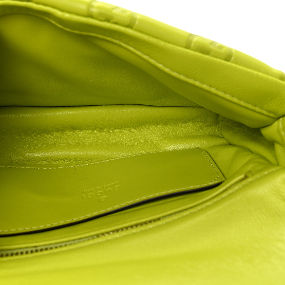 Gucci Lambskin Embossed Mini GG Milano Top Handle Shoulder Bag Light ...