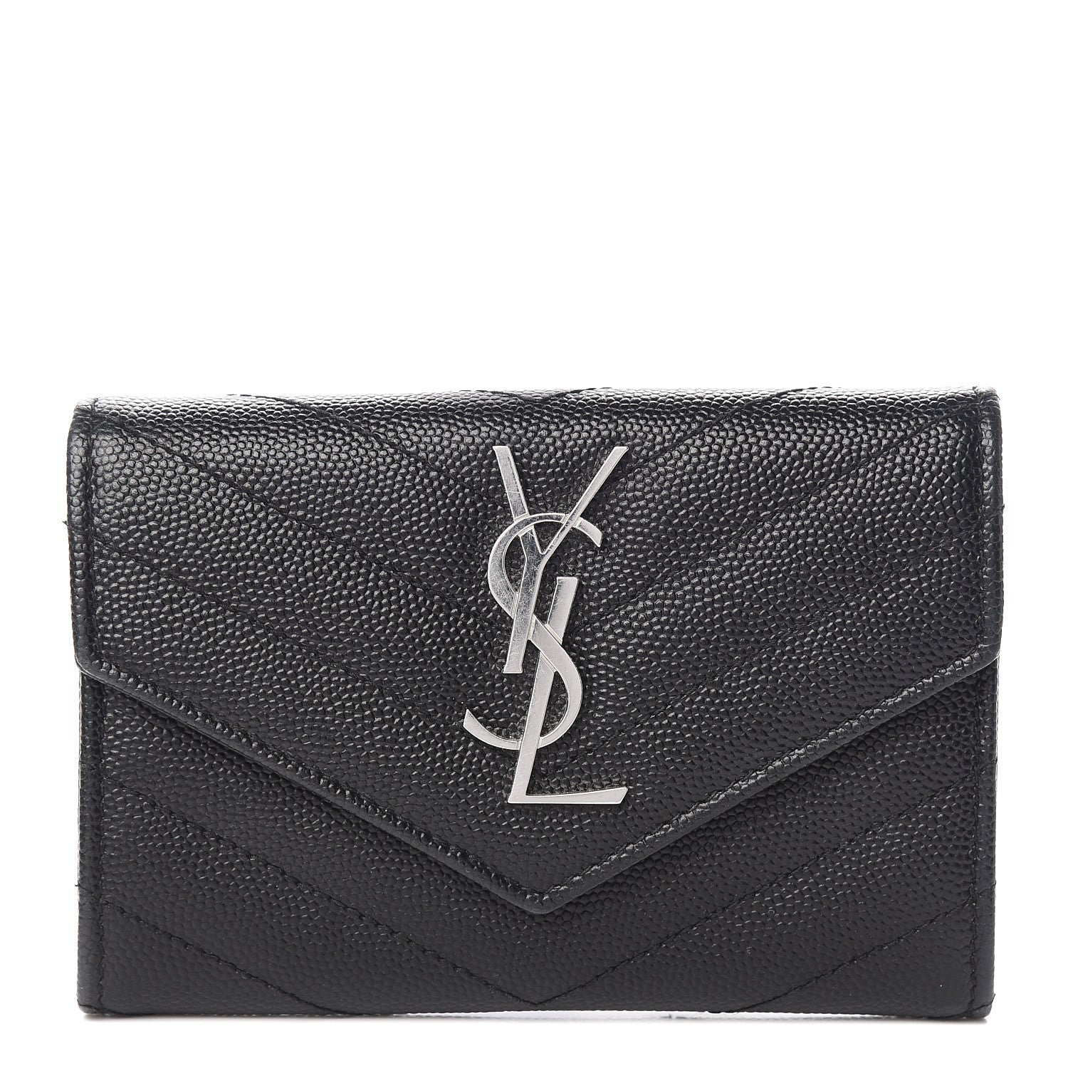 Saint Laurent Grain De Poudre Matelasse Chevron Small Monogram Envelope ...