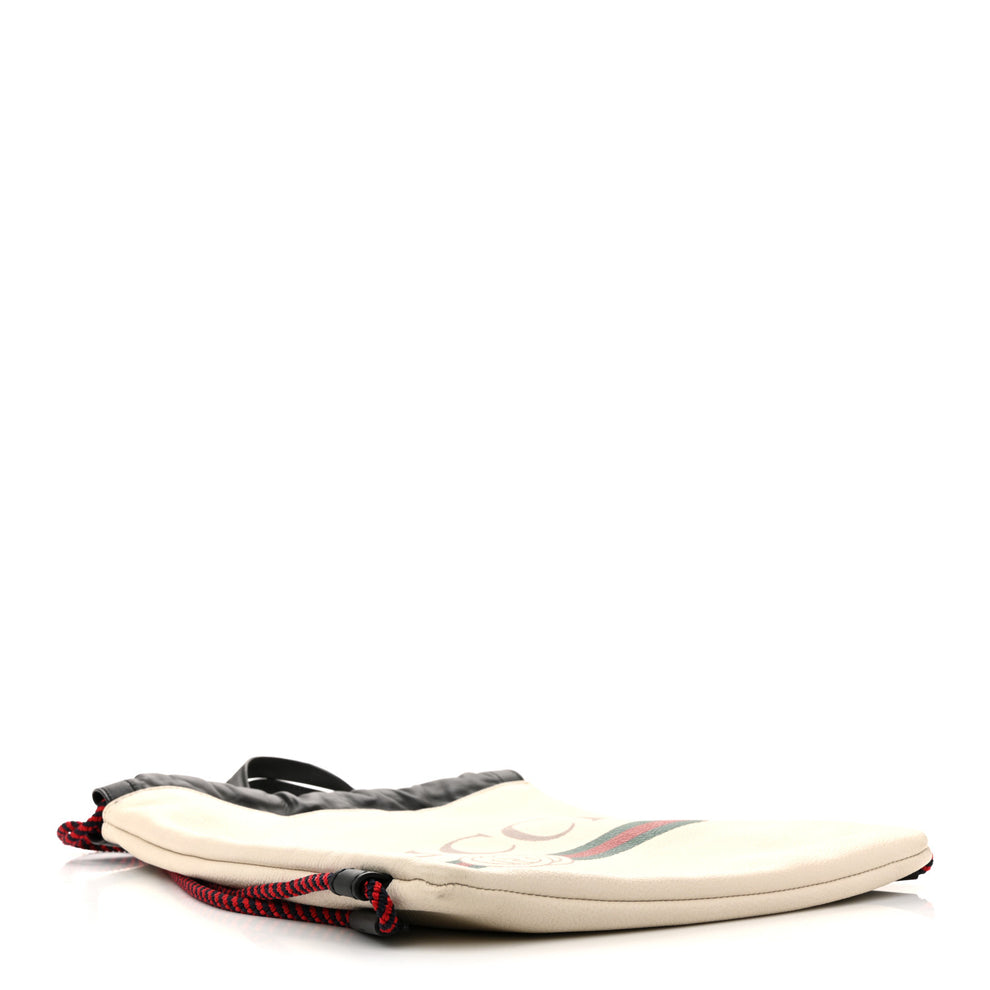 Gucci Calfskin Logo Drawstring Backpack Mystic White 1781291 – FASHIONPHILE