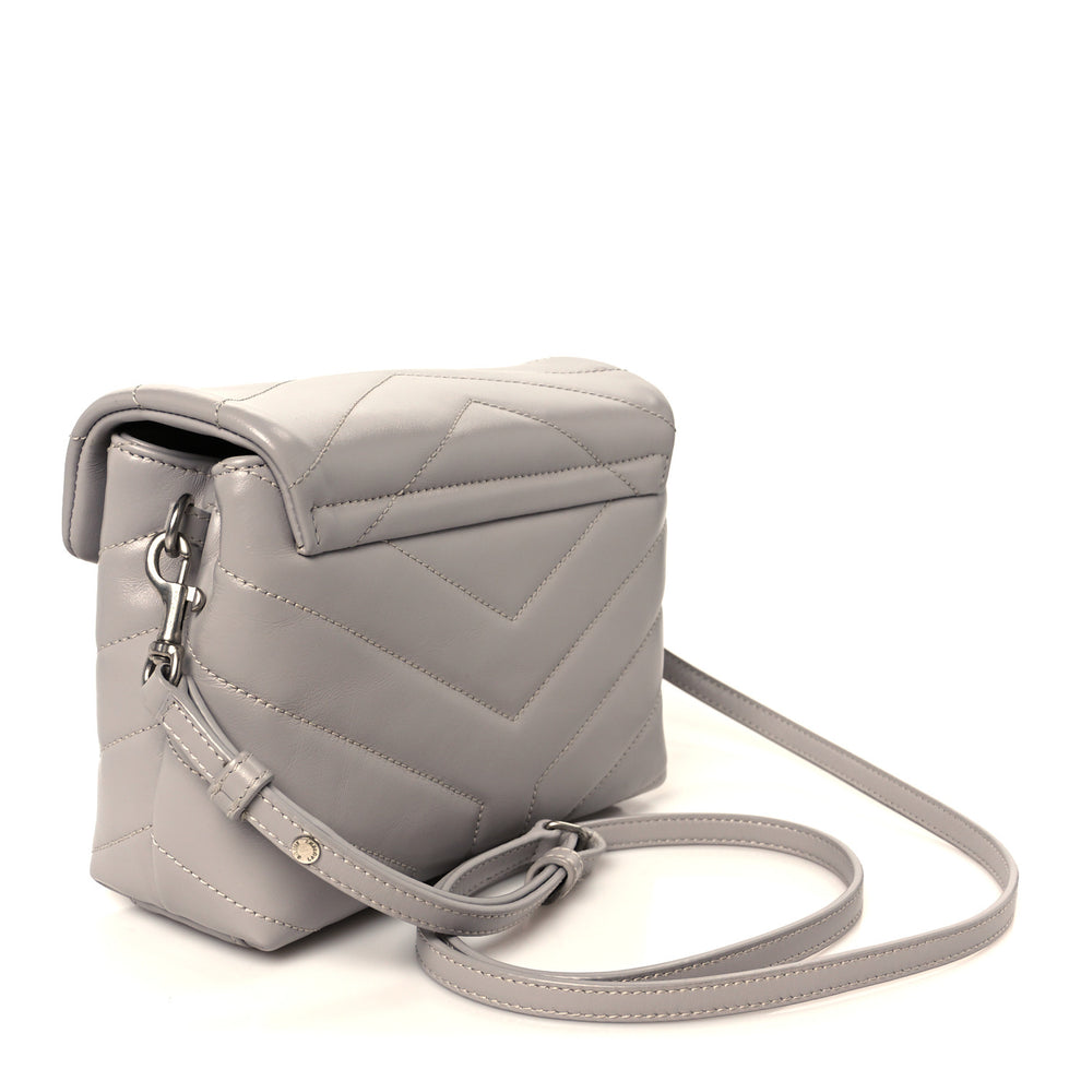 Saint Laurent Calfskin Y Quilted Monogram Toy Loulou Satchel Granite ...
