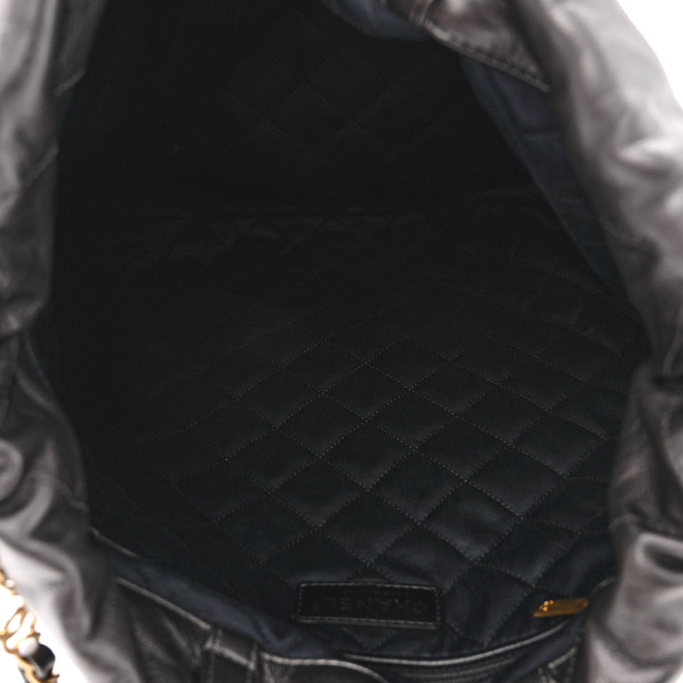 Chanel Metallic Calfskin Quilted Chanel 22 Backpack Ruthenium 1267344 ...