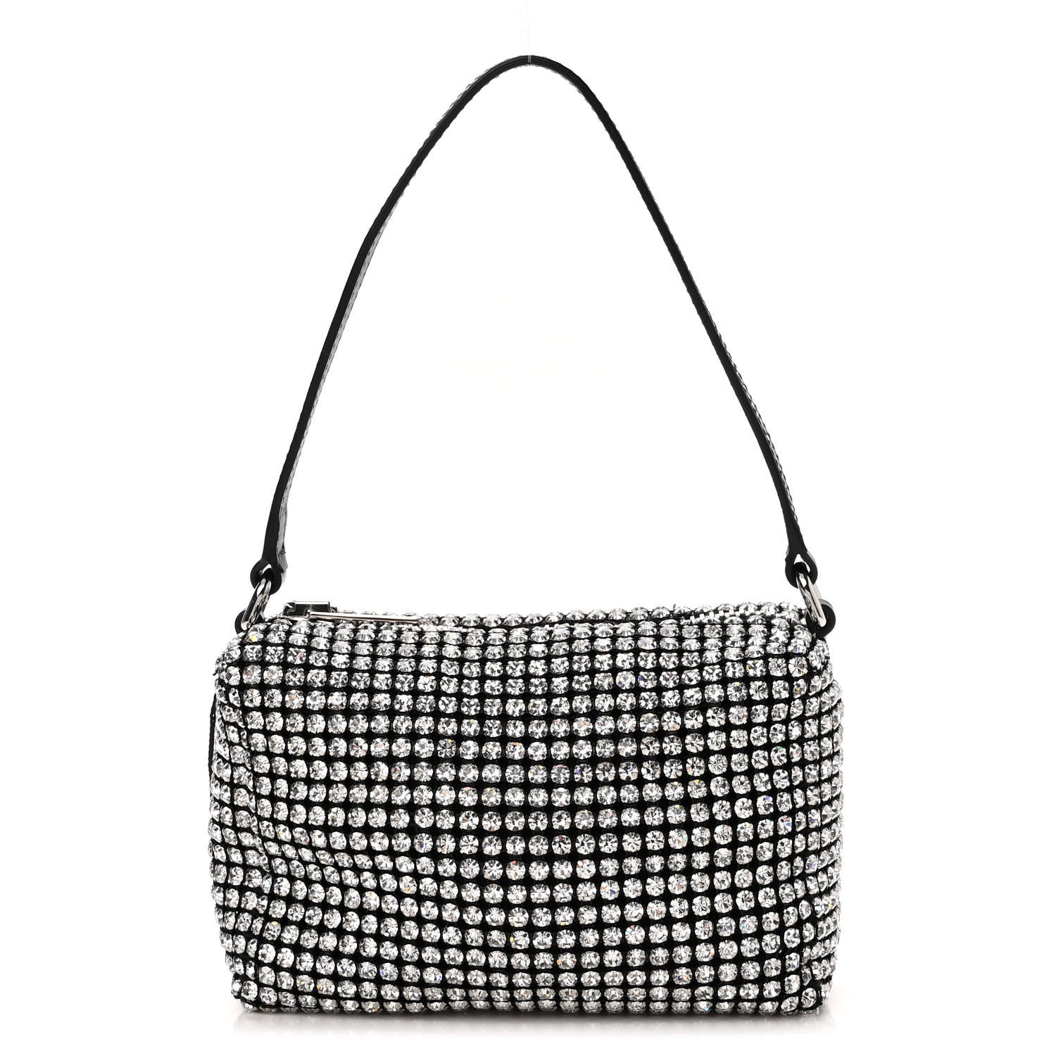 Alexander Wang Mesh Crystal Rhinestone Mini Heiress Pouch Black Silver ...