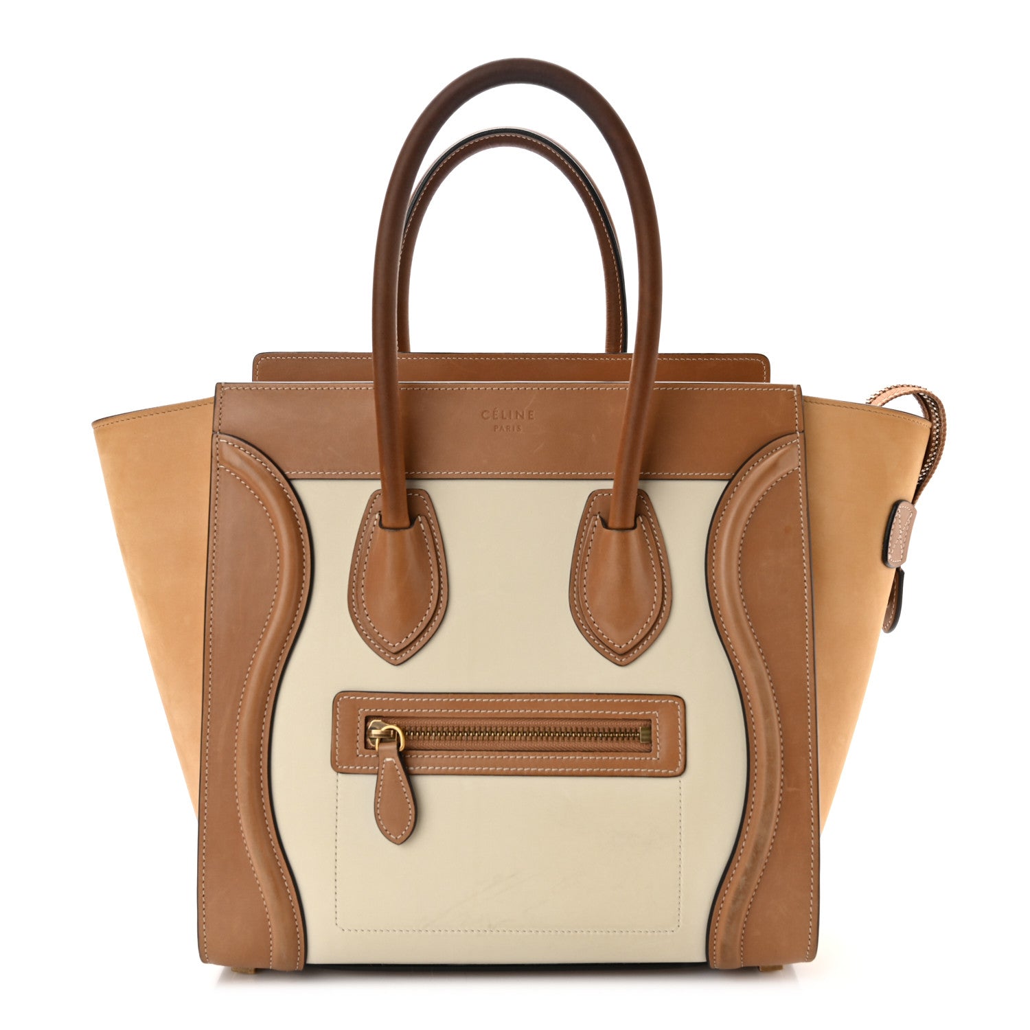 Celine Suede Calfskin Suede Micro Tri-Color Luggage Nude 1181990 ...
