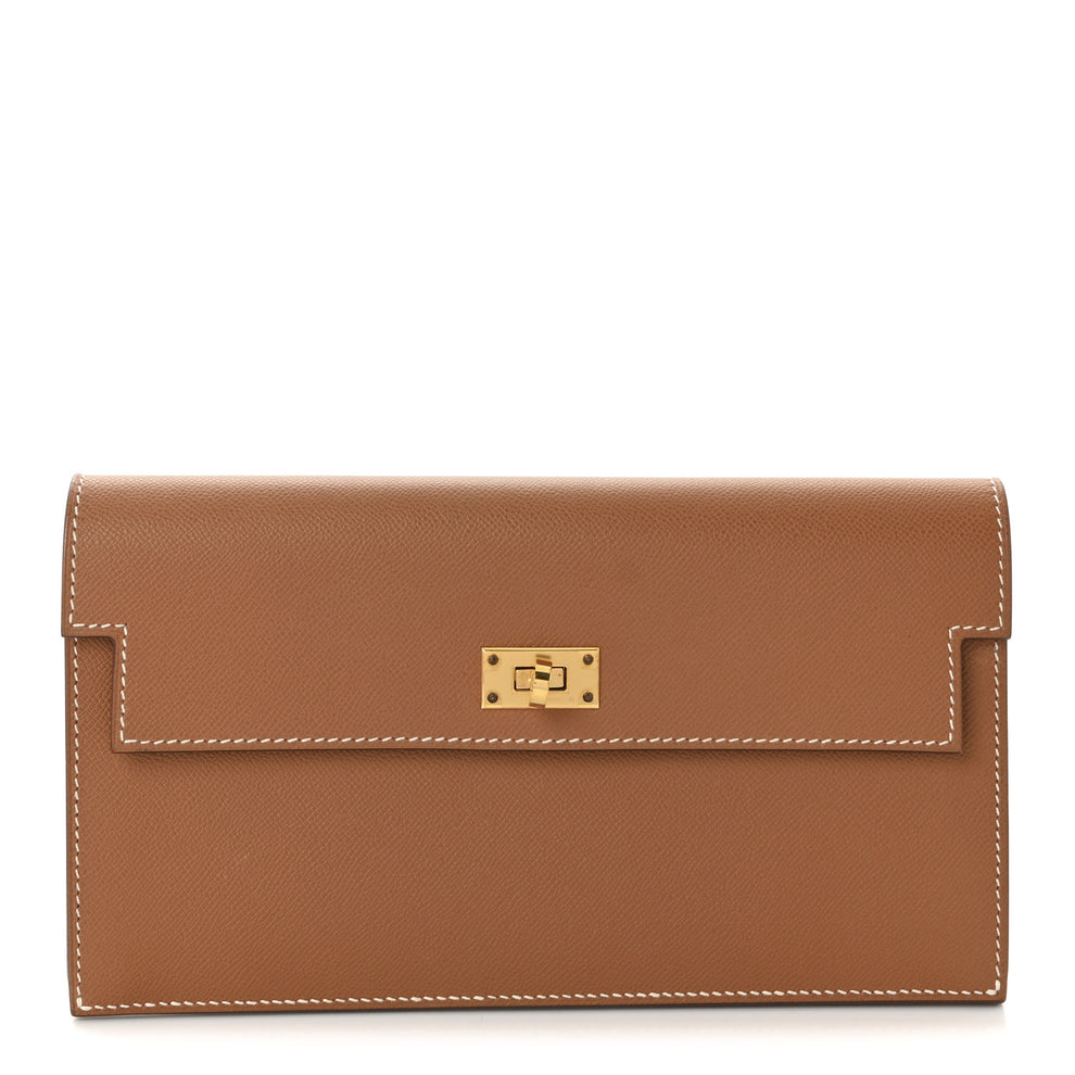 Hermes Madame Calfskin Kelly Pocket Long Wallet Gold 1807679 – FASHIONPHILE