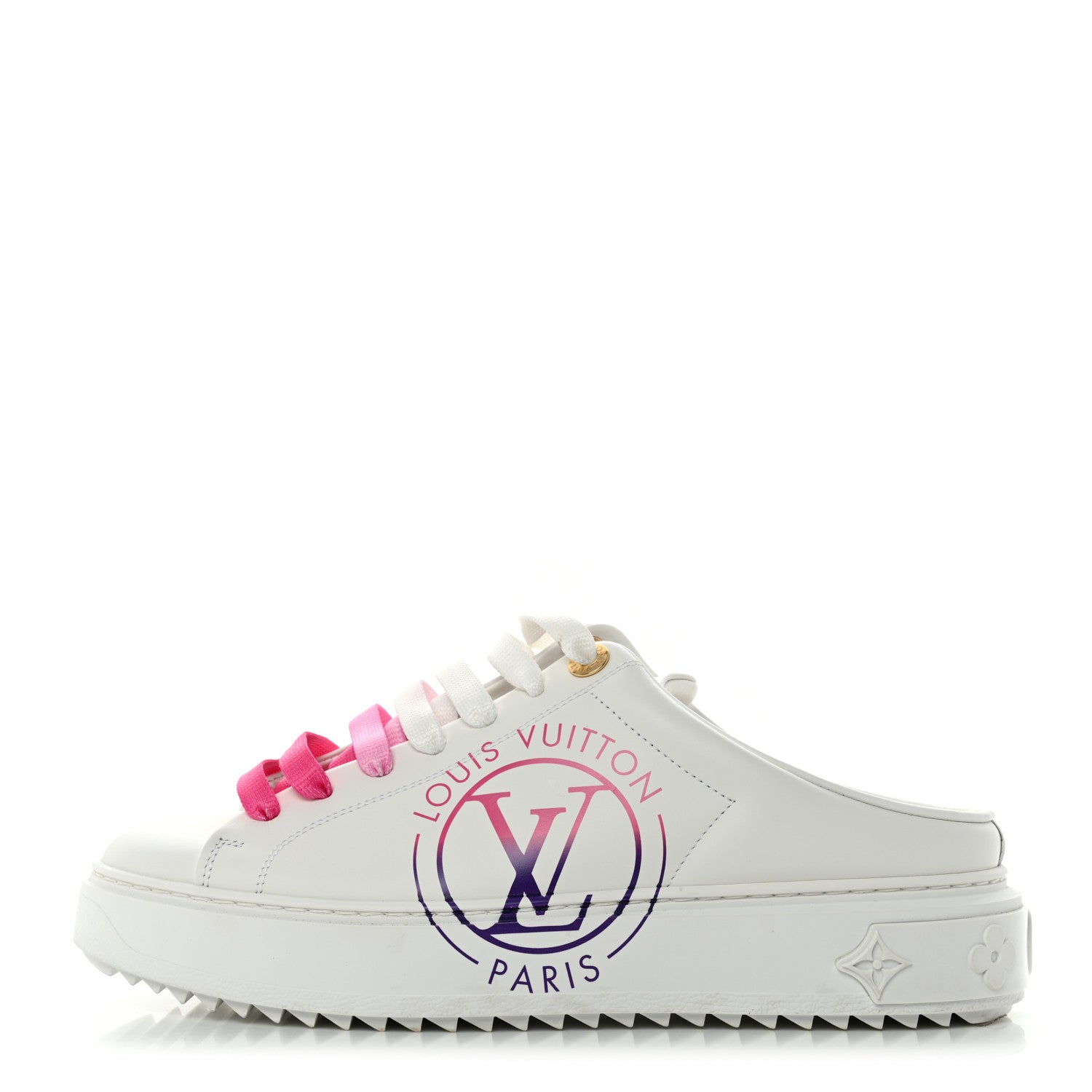 Louis Vuitton Calfskin LV Circle Printed Time Out Open Back Trainers 38 ...