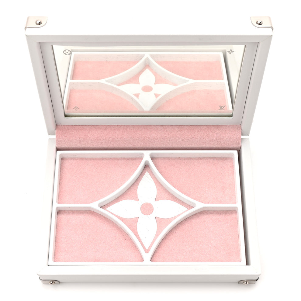 Louis Vuitton Calfskin Mirror Monogram Etched Jewelry Box Trunksu White ...