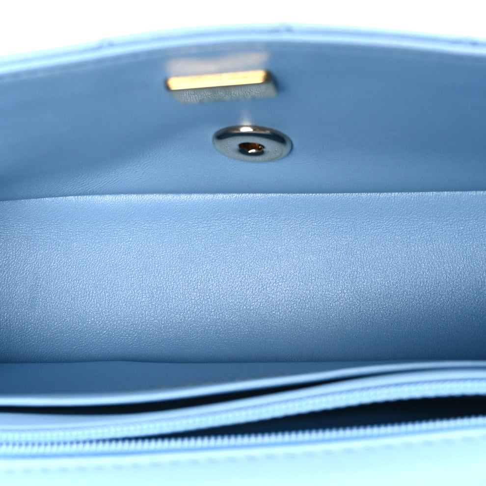 Chanel Lambskin Quilted Mini Rectangular Flap Light Blue 1782001 ...