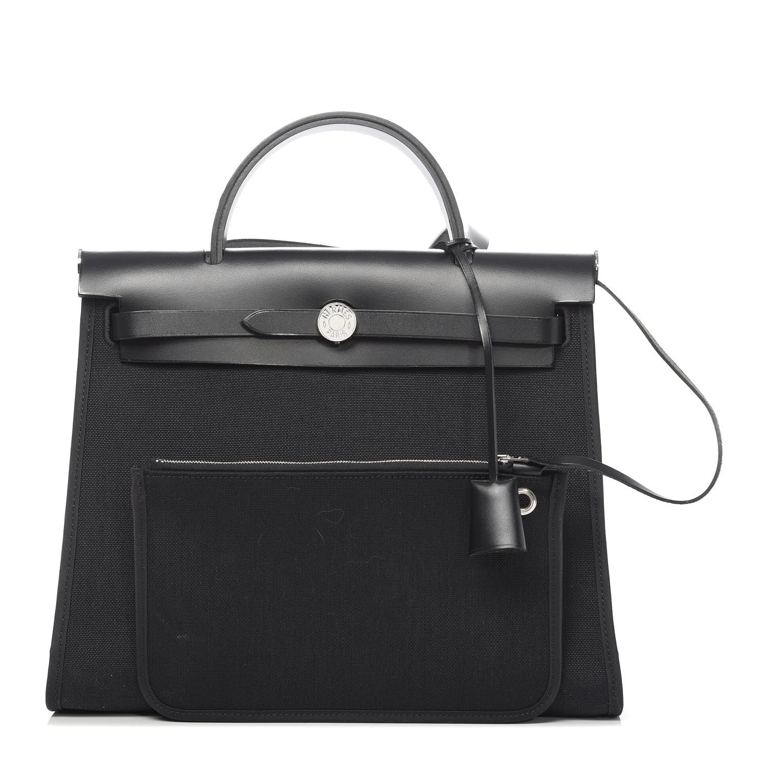 Hermes Military Toile Vache Hunter Herbag Zip PM 31 Black 641231 ...