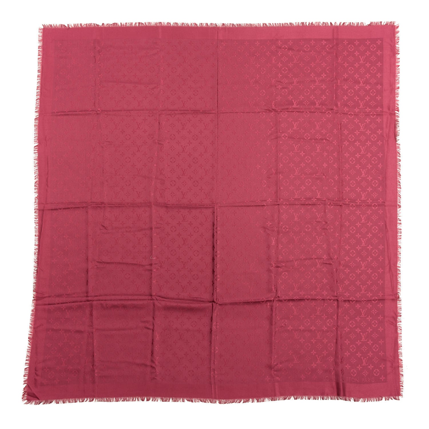 Louis Vuitton Silk Wool Monogram Shawl Wine Red 694733 – FASHIONPHILE