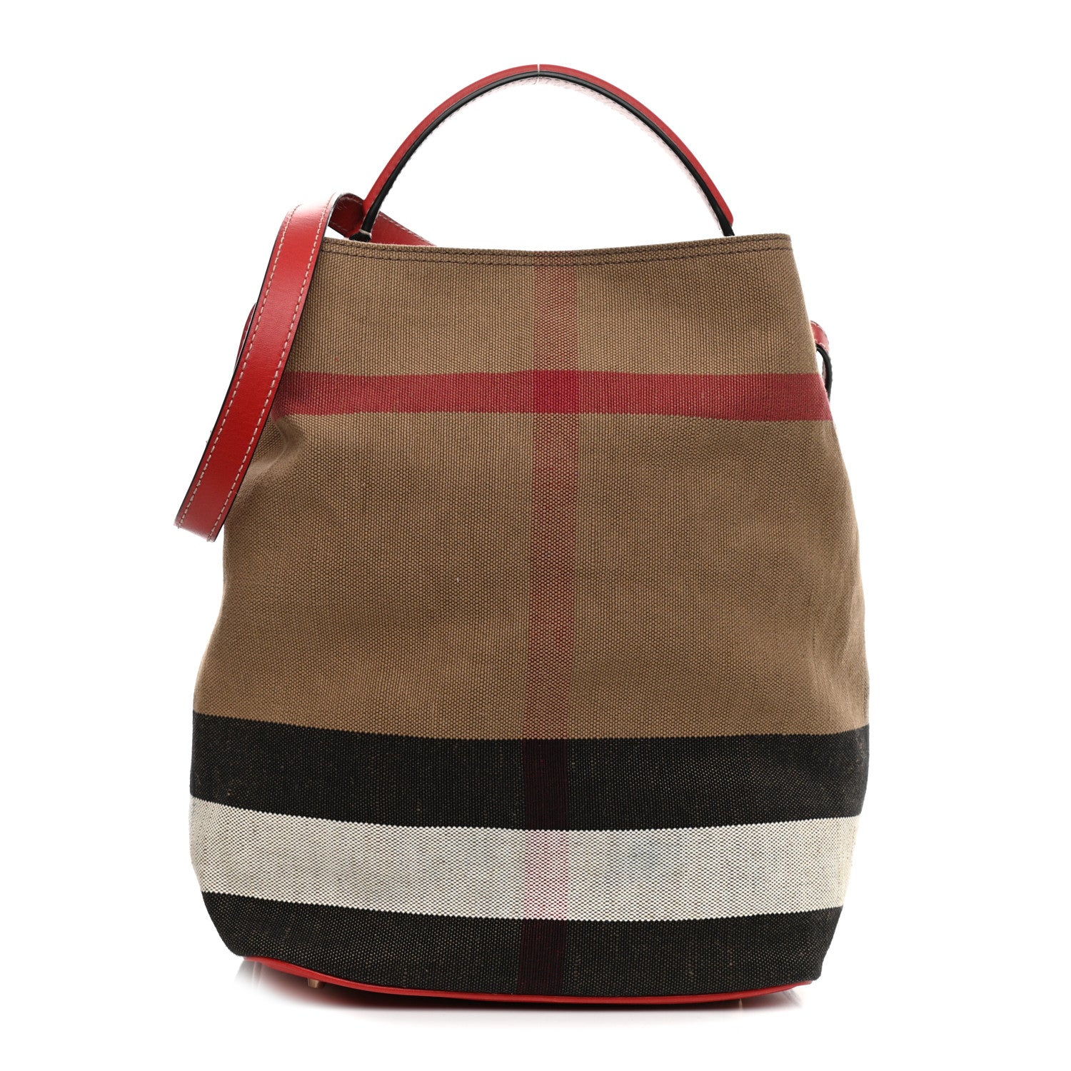 Burberry Canvas Mega Check Medium Ashby Hobo Cadmium Red 1117968 ...