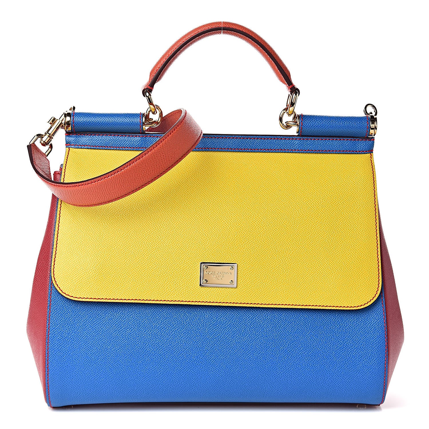 Dolce & Gabbana Dauphine Tri-Color Large Miss Sicily Satchel Multicolor ...