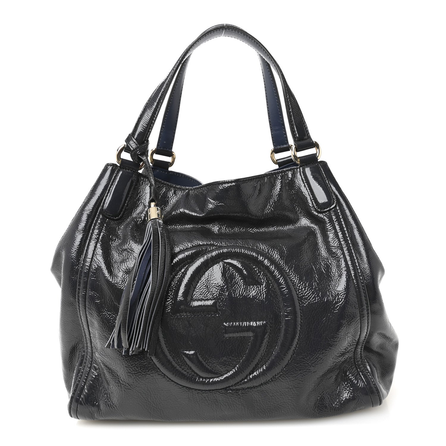 Gucci Vernice Naplack Medium Soho Shoulder Bag Uniform Blue 1770988 ...