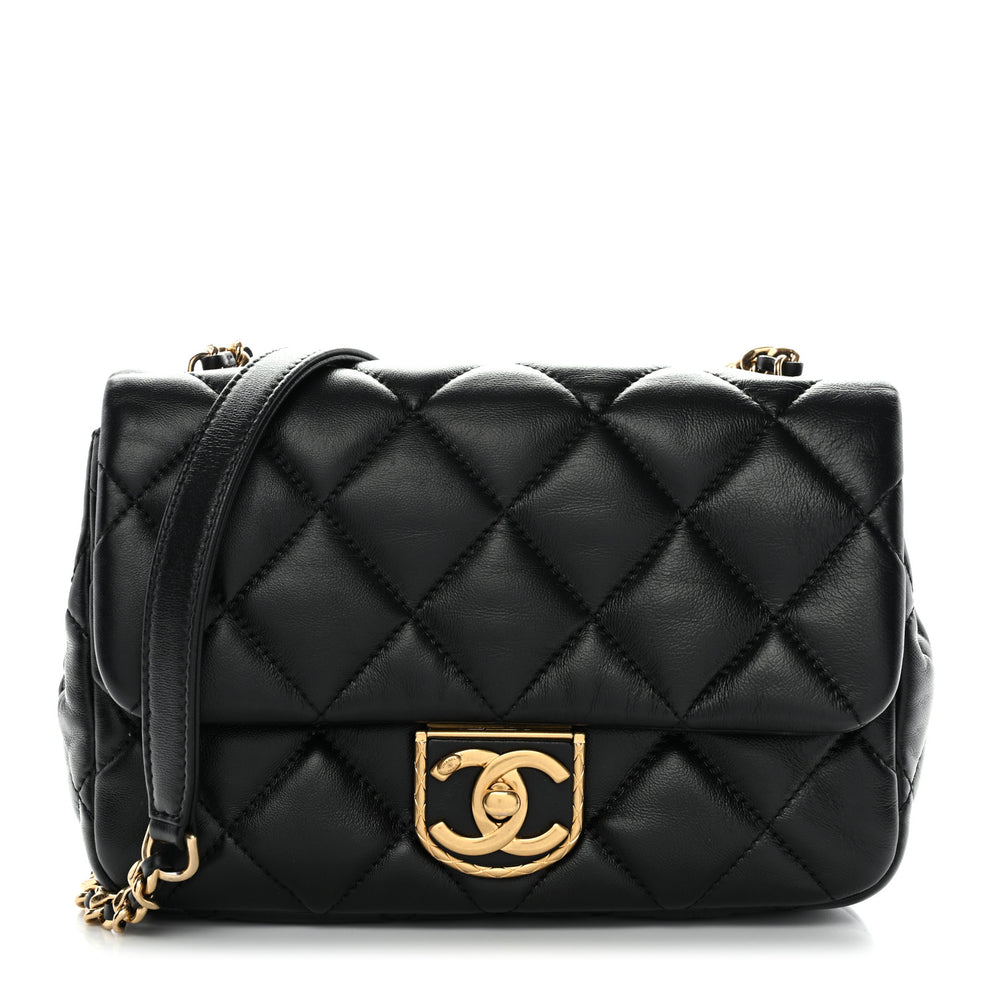 Chanel Lambskin Quilted Mini Flap Black 1820793 – FASHIONPHILE