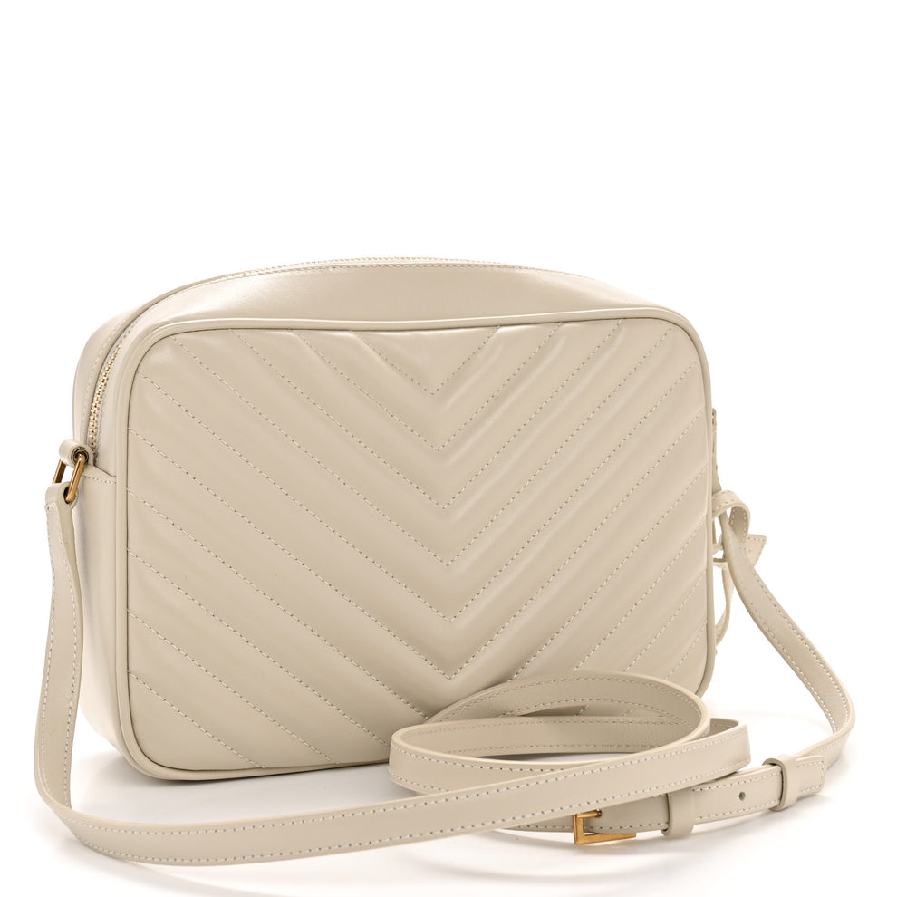 Saint Laurent Calfskin Matelasse Monogram Lou Camera Bag Crema Soft ...