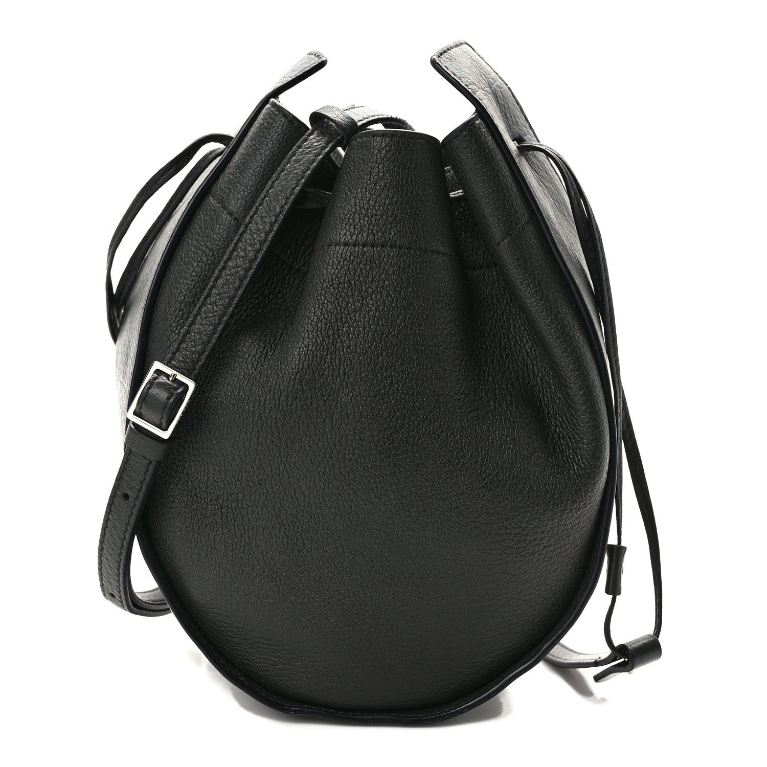 The Row Grained Calfskin Drawstring Pouch Black 1455328 – FASHIONPHILE